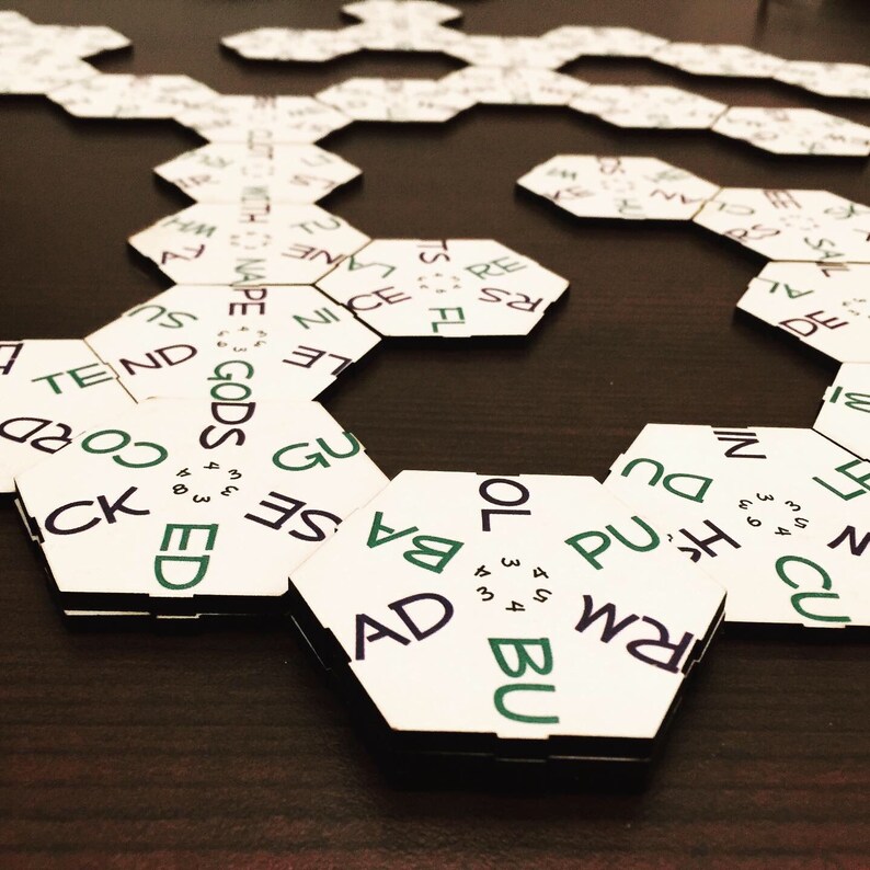 Hex-a-spell Word Game Hexagonal Spelling Game - Etsy Canada
