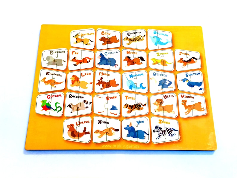 A-Z Animals Alphabet Matching Games Critters | Etsy