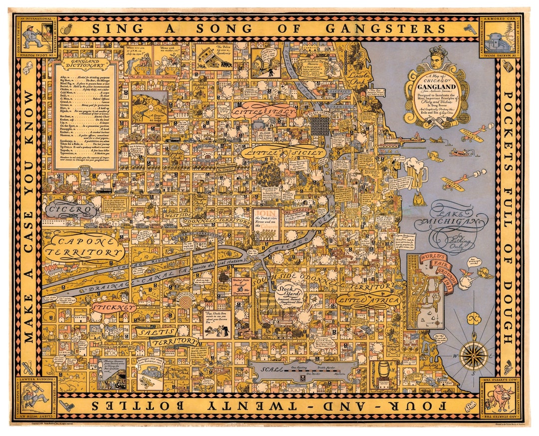 Chicago Gangland Map - Etsy