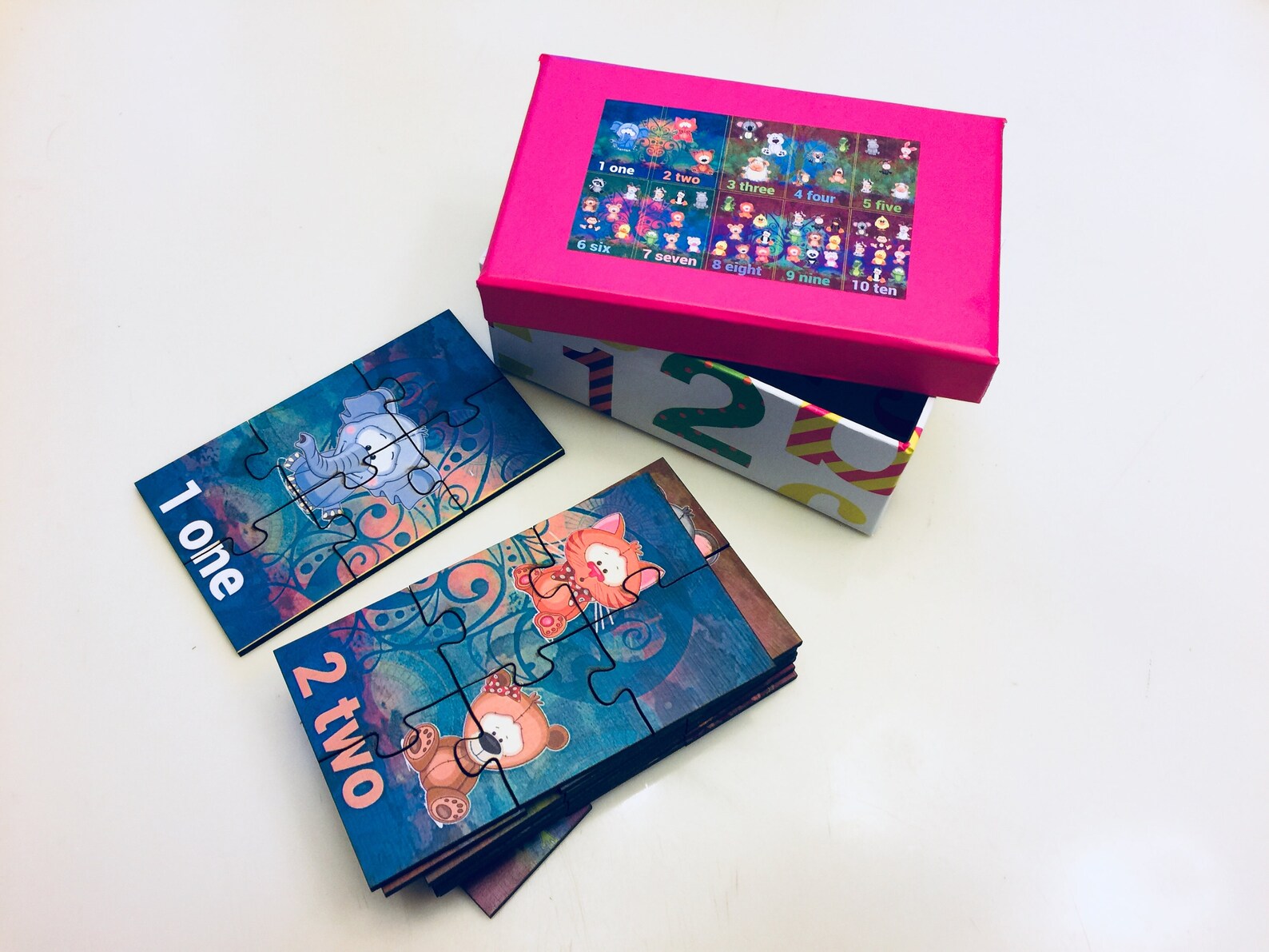 Kids Numbers 1-10 Animal Puzzle Learning Numbers - Etsy