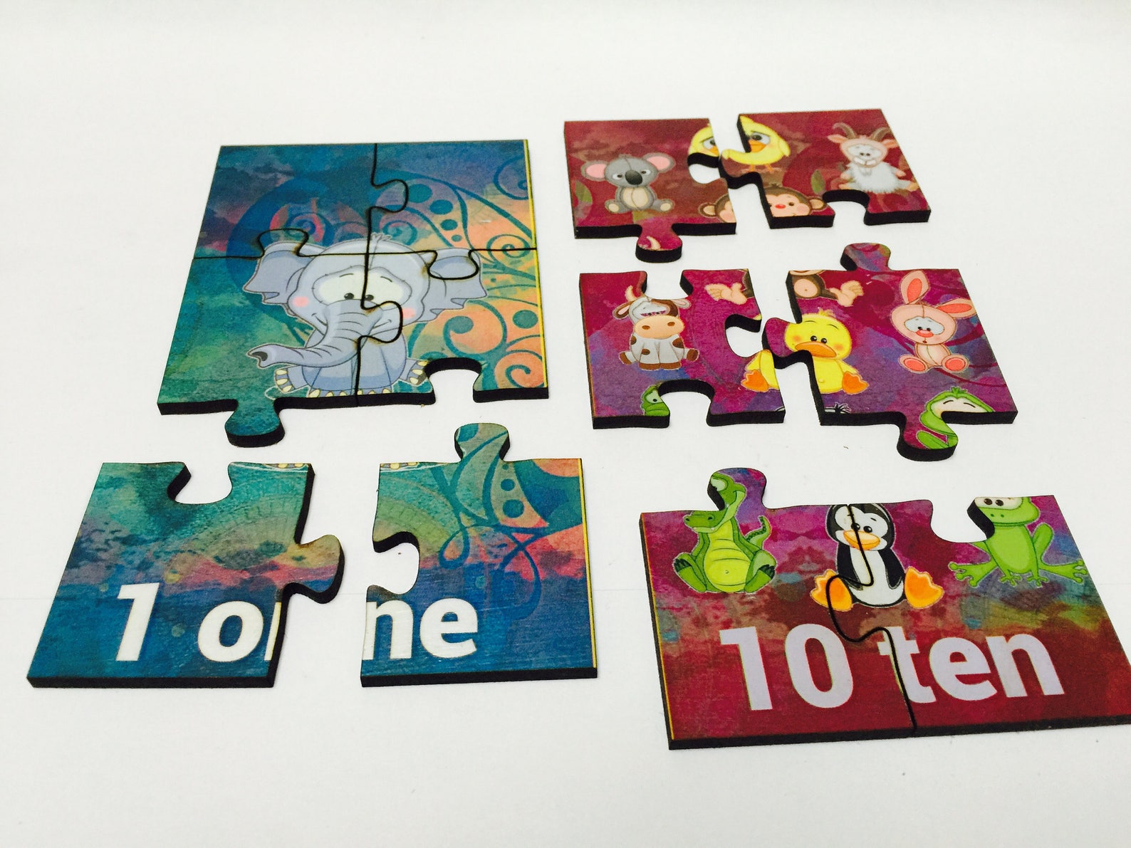 Kids Numbers 1-10 Animal Puzzle Learning Numbers - Etsy