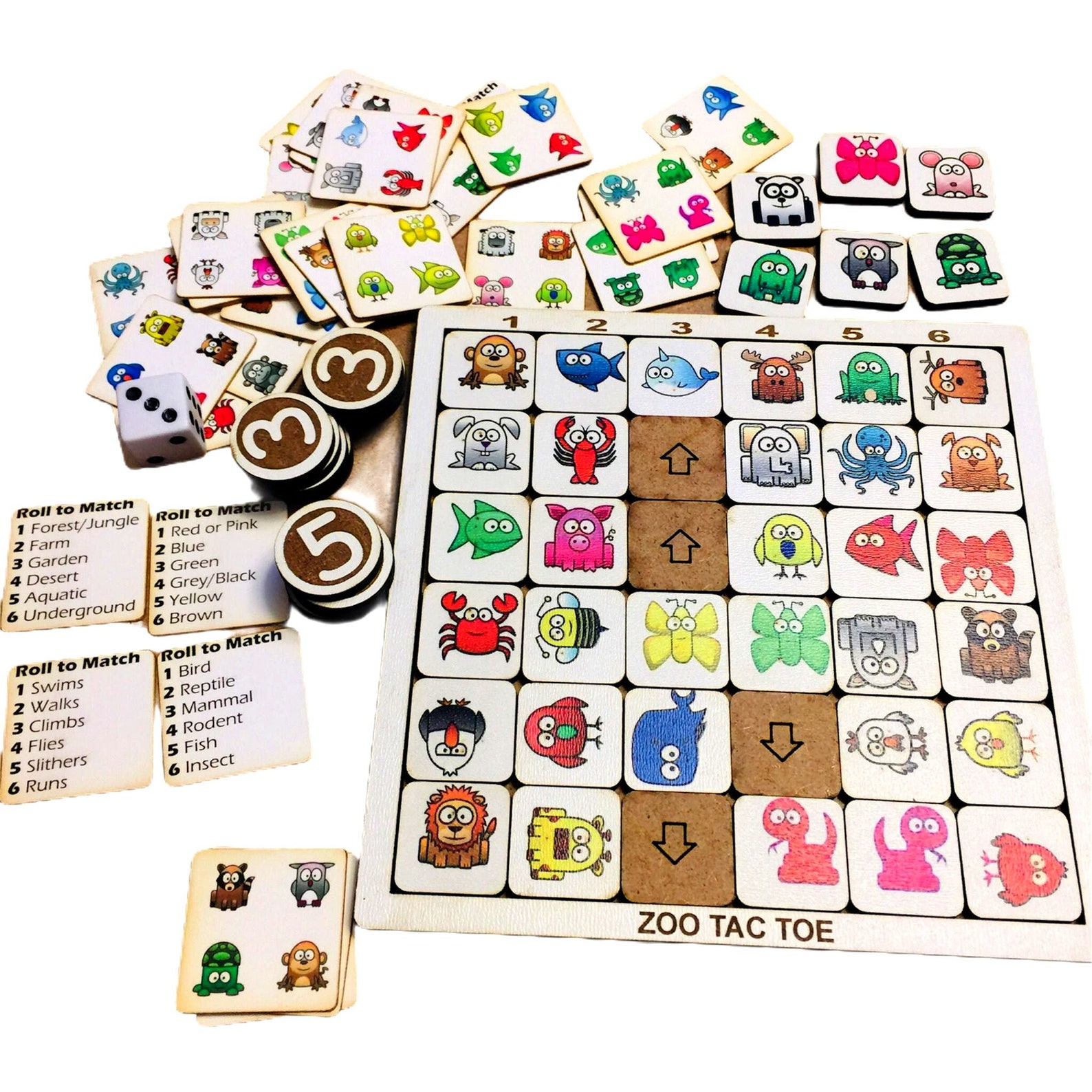 Zoo Tac Toe A Children's Animal Matching Game Escape | Etsy