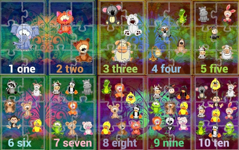 Kids Numbers 1-10 Animal Puzzle Learning Numbers - Etsy