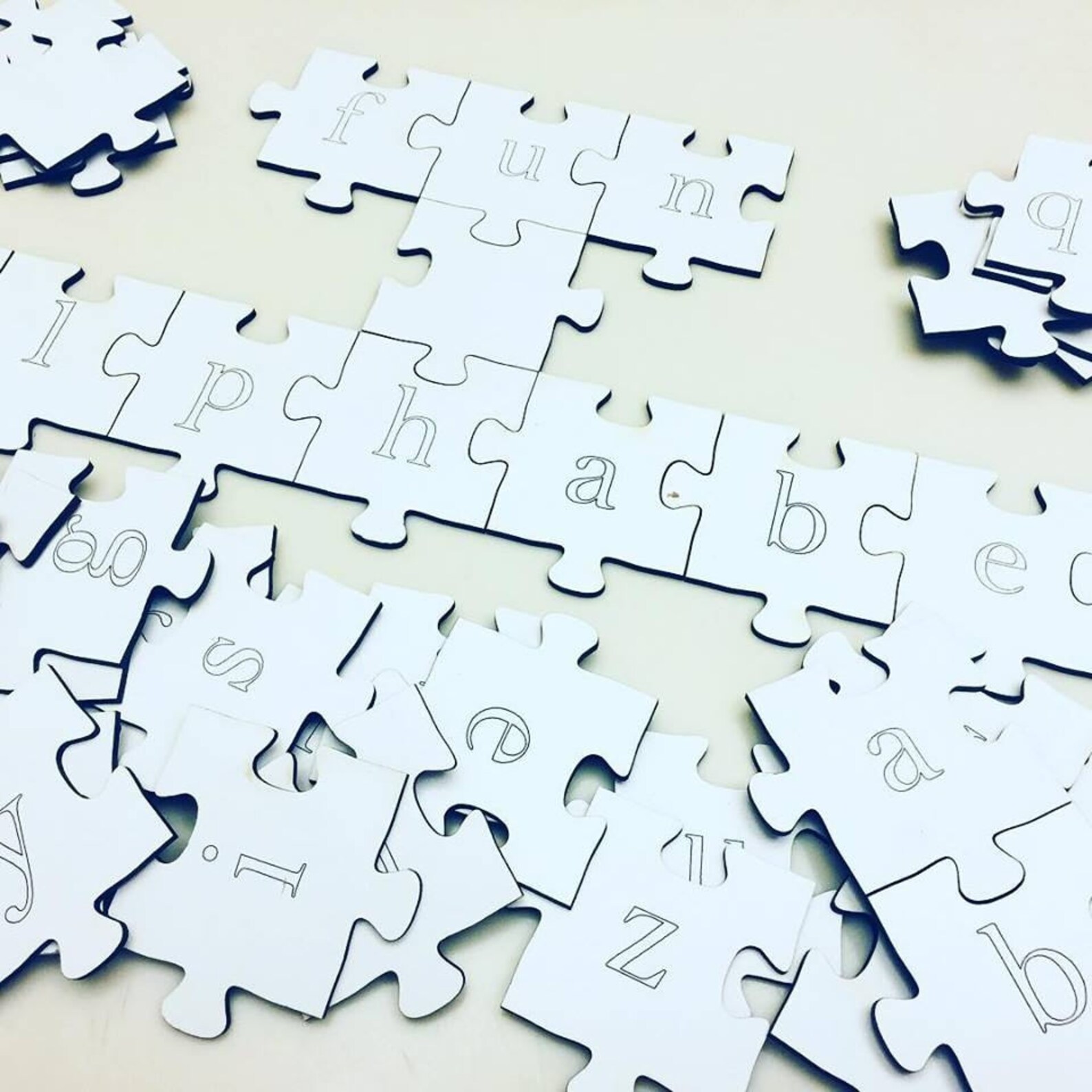 80 A-Z Alphabet Puzzle Pieces Color-your-own Puzzles Word - Etsy
