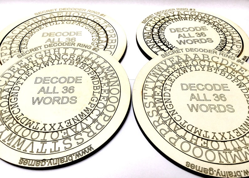Secret Decoder Rings Tactile Laser-cut Literacy Games - Etsy