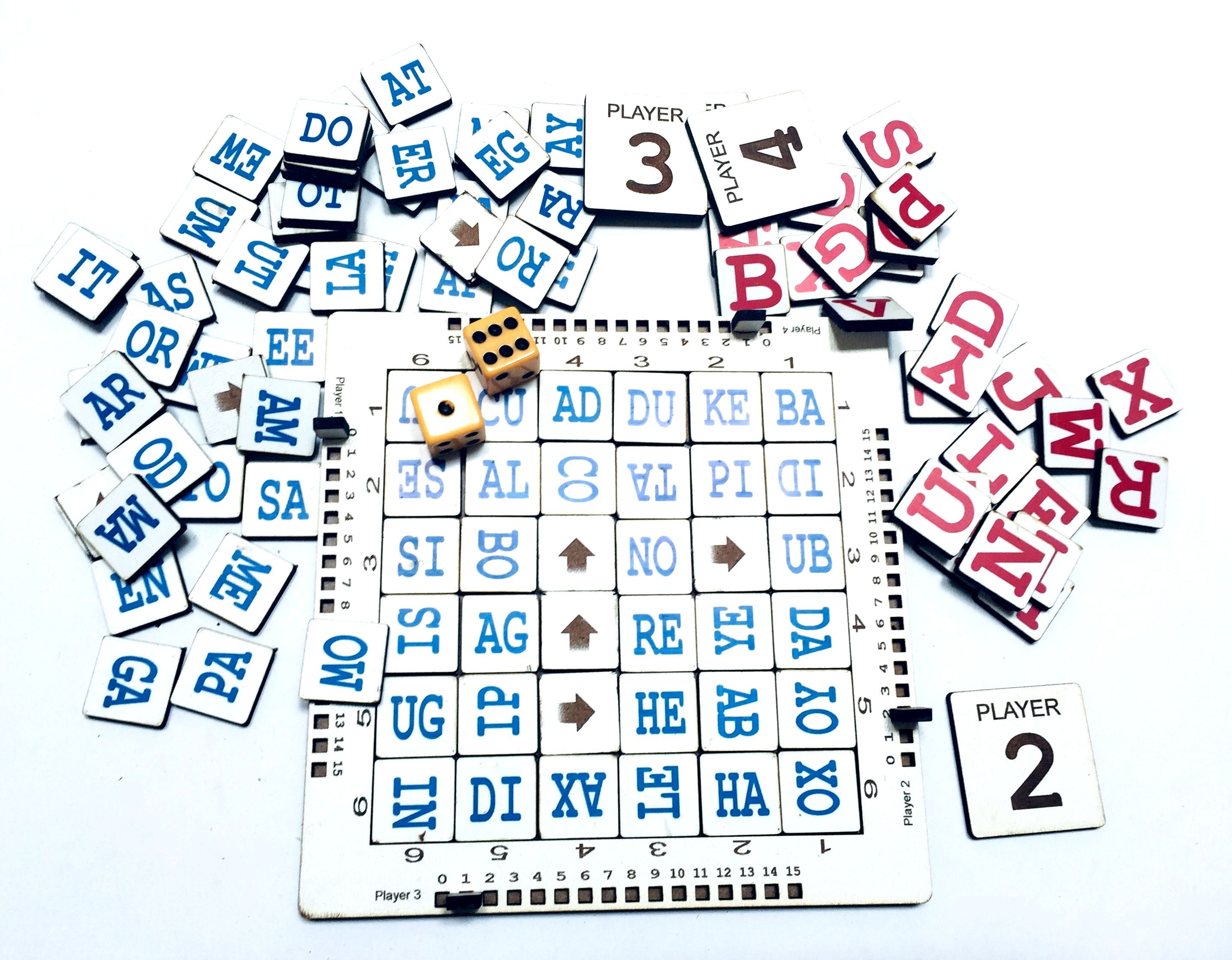 Word-tac-toe 3-letters Word Dice Game Word Game - Etsy