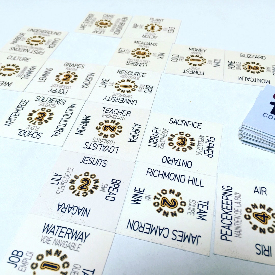 Canada Connections Card Game | 150 Cards | 600 Bilingual Words | A Game ...
