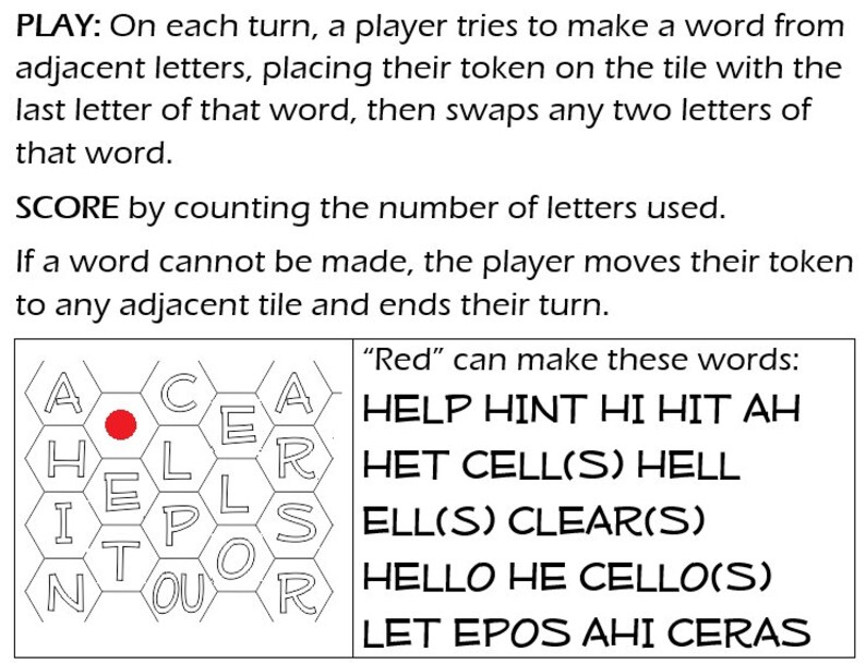 Hexagonal Word Search Spelling Game - Etsy