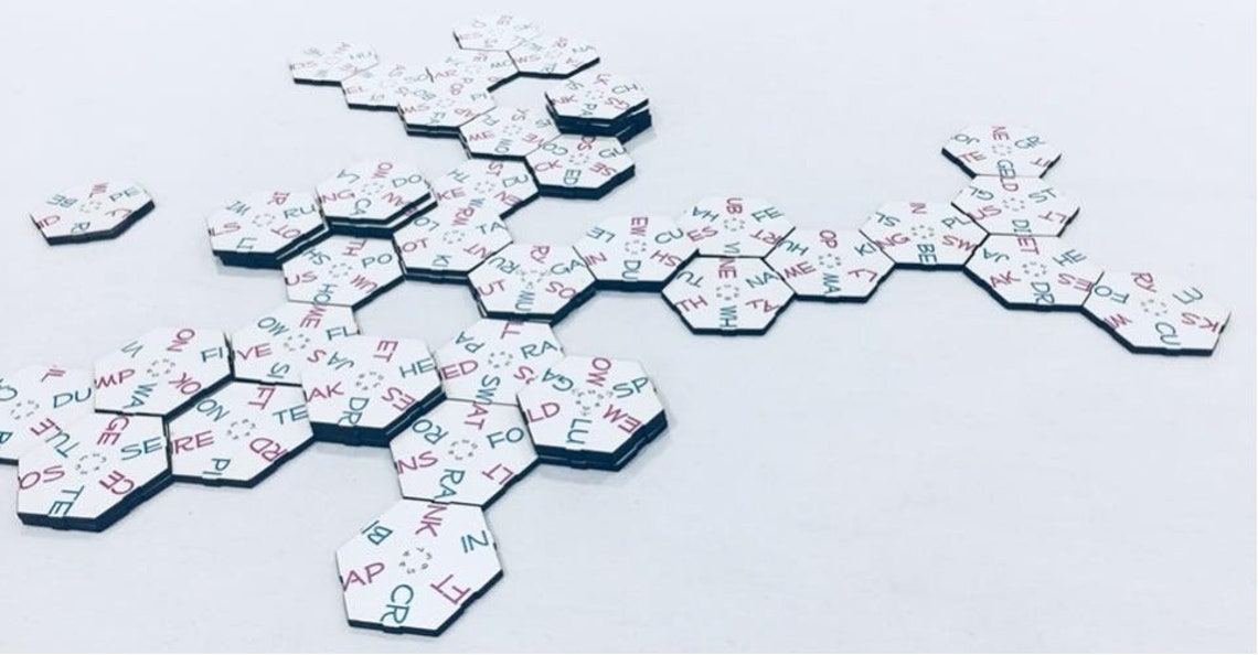 Hex-a-spell Word Game Hexagonal Spelling Game - Etsy Canada