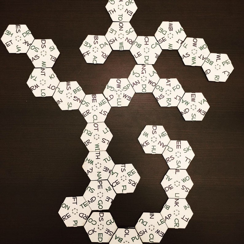 Hex-a-spell Word Game Hexagonal Spelling Game - Etsy Canada