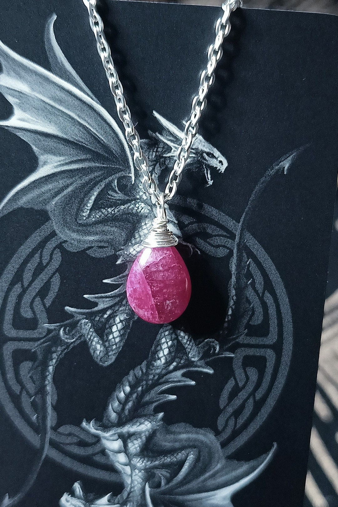 Raw Red Beryl Pendant Necklace Genuine Natural Bixbite - Etsy