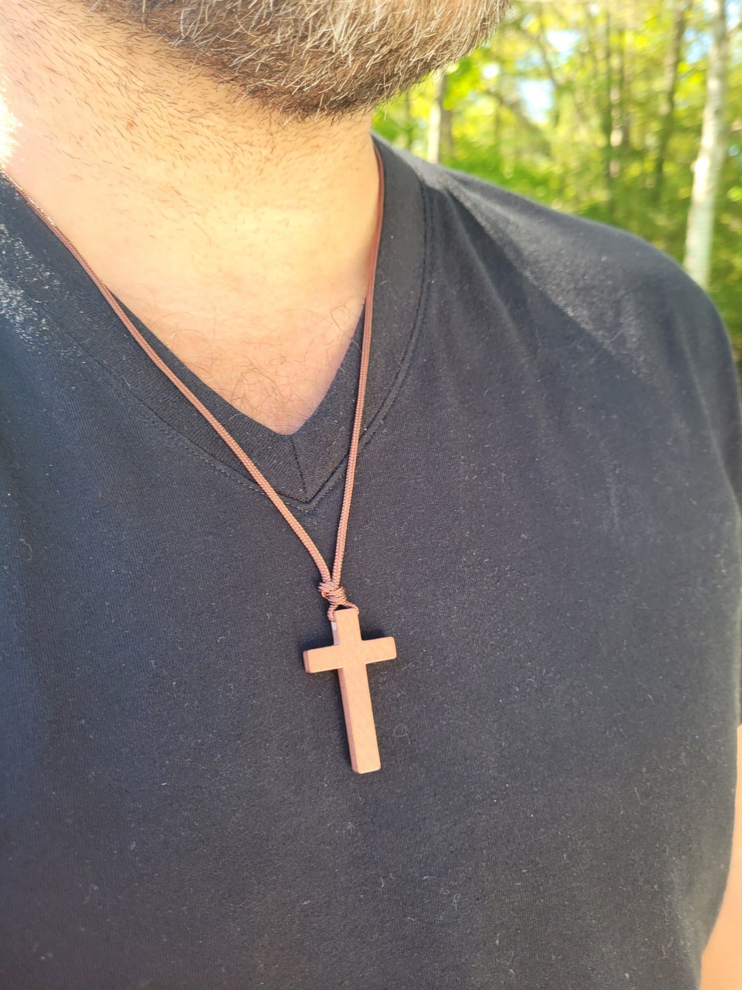 Mens Wooden Cross - Mens Cross Necklace - Wood Cross - Stunning Wood ...