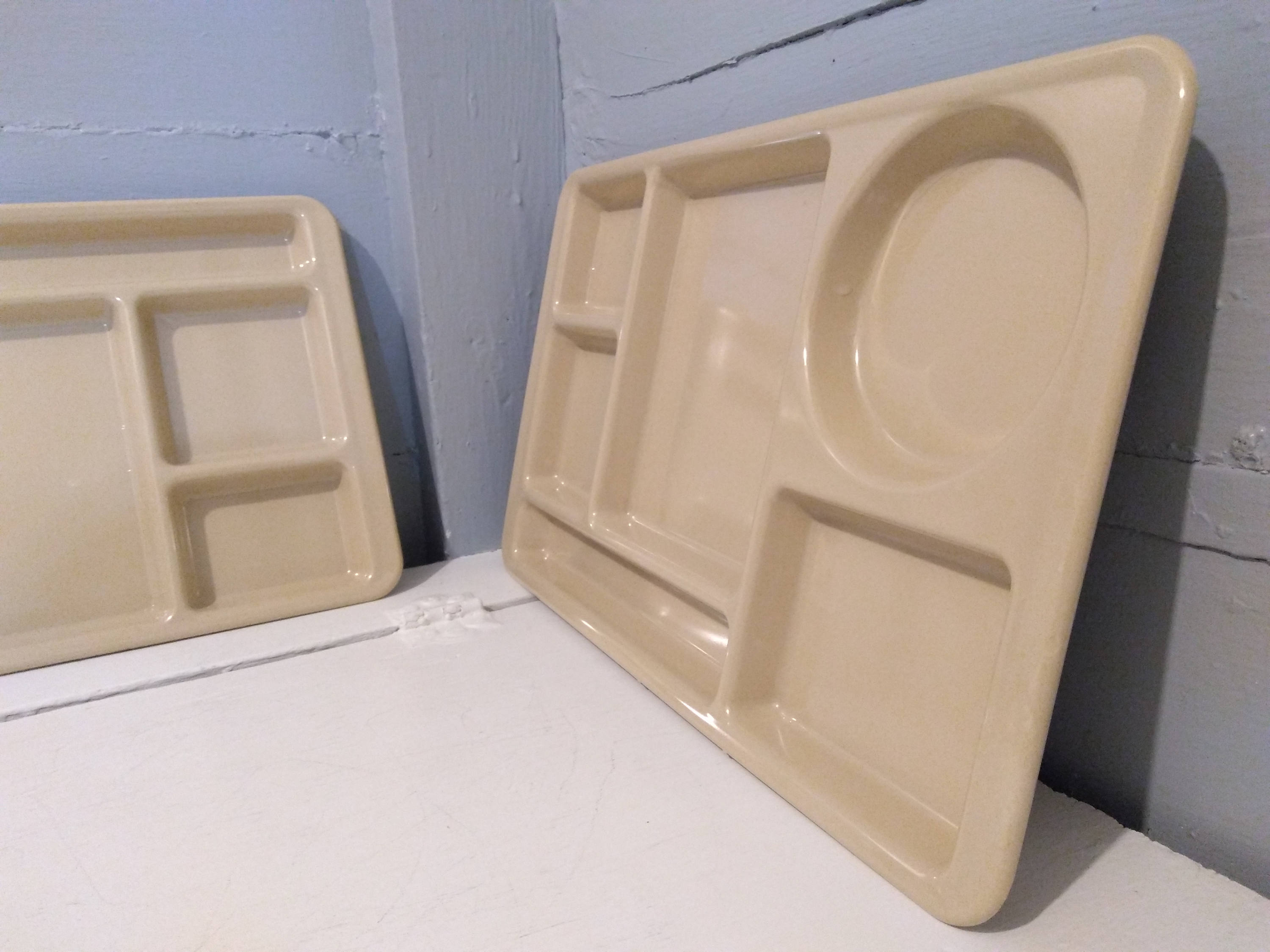 Lot of 2, Vintage, 80s, Long Serving Tray, Divided Food Tray, TV Tray ...