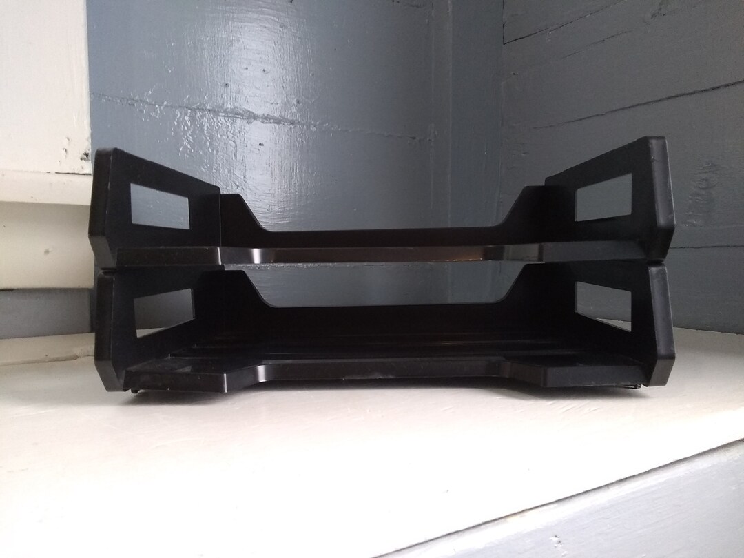 Vintage Stacking Black Paper Trays for Standard 8 1/2 X 11 Paper Office ...
