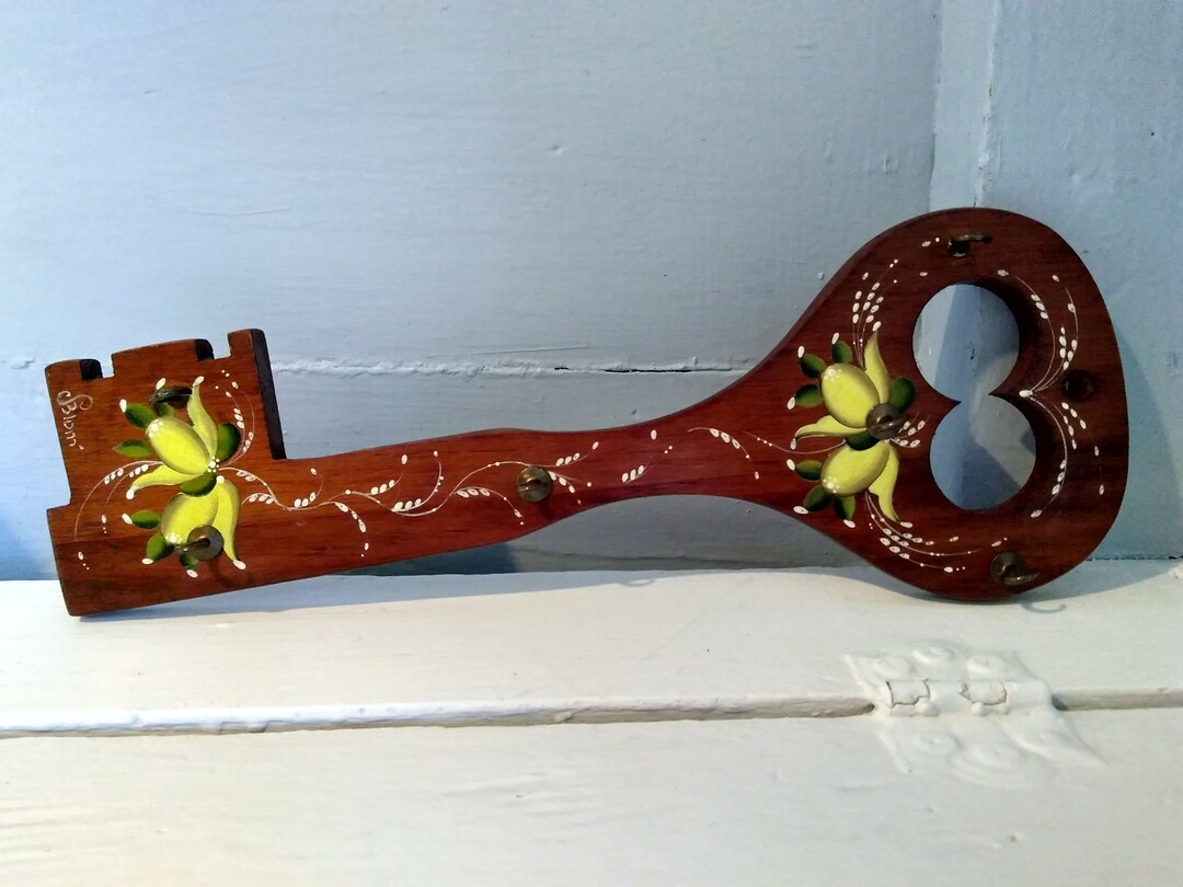 Vintage Wood Skeleton Key Holder Key Rack Wall Rack Key Organizer ...