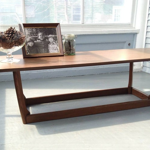 Floating Console Table Built in Solid White Oak | Etsy