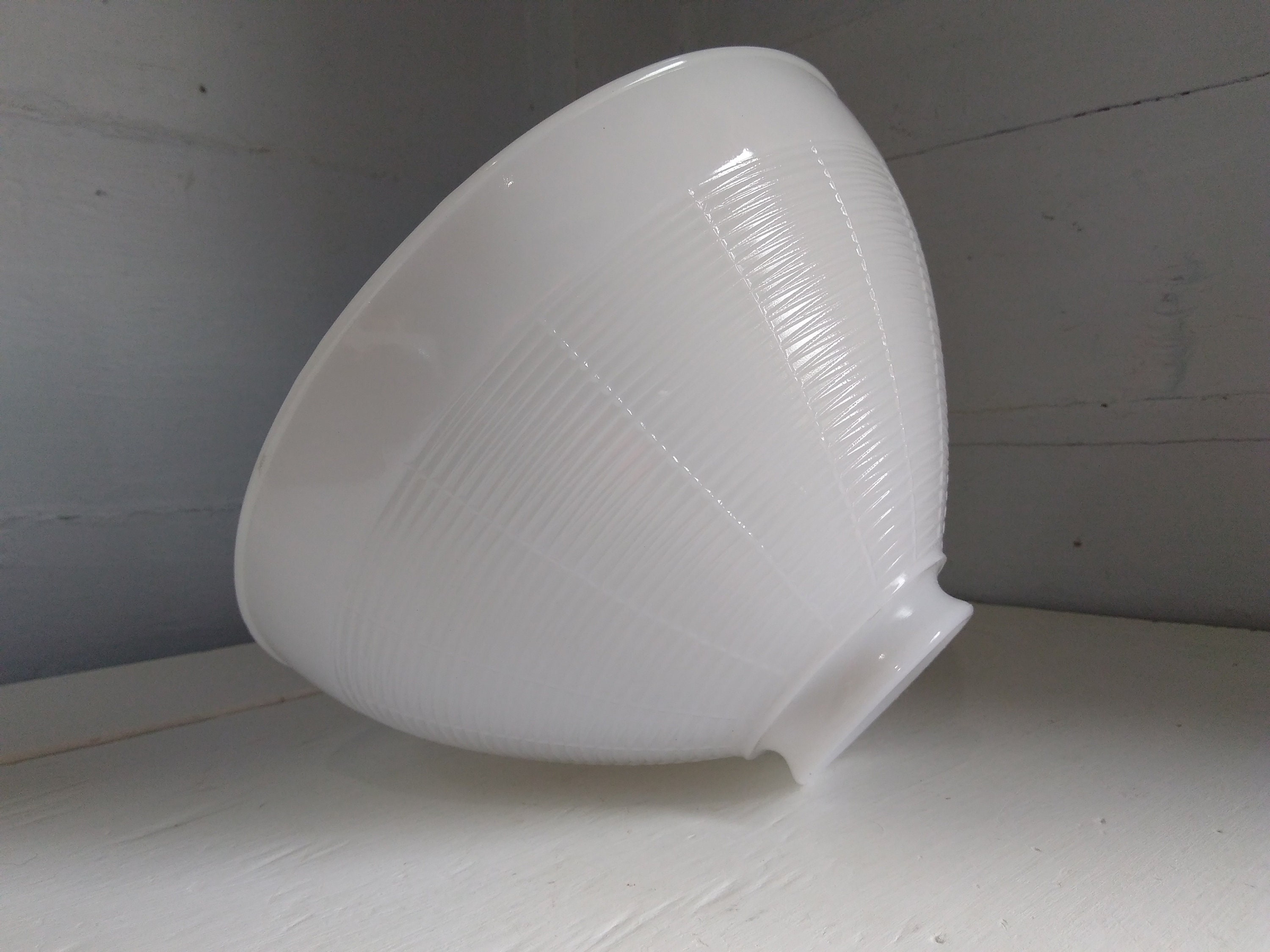 Vintage, Large, White, Glass, Lamp Shade, Globe, Torchier Diffuser ...