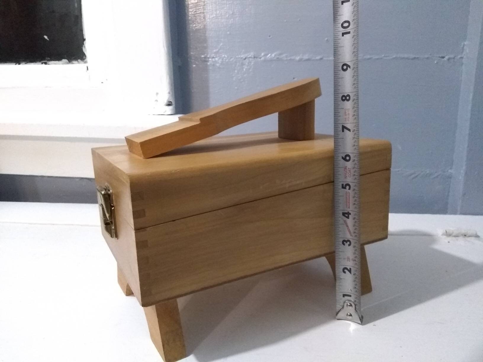 Vintage Wood Shoe Shine Box Shoe Polish Storage Box Mid Century Modern ...