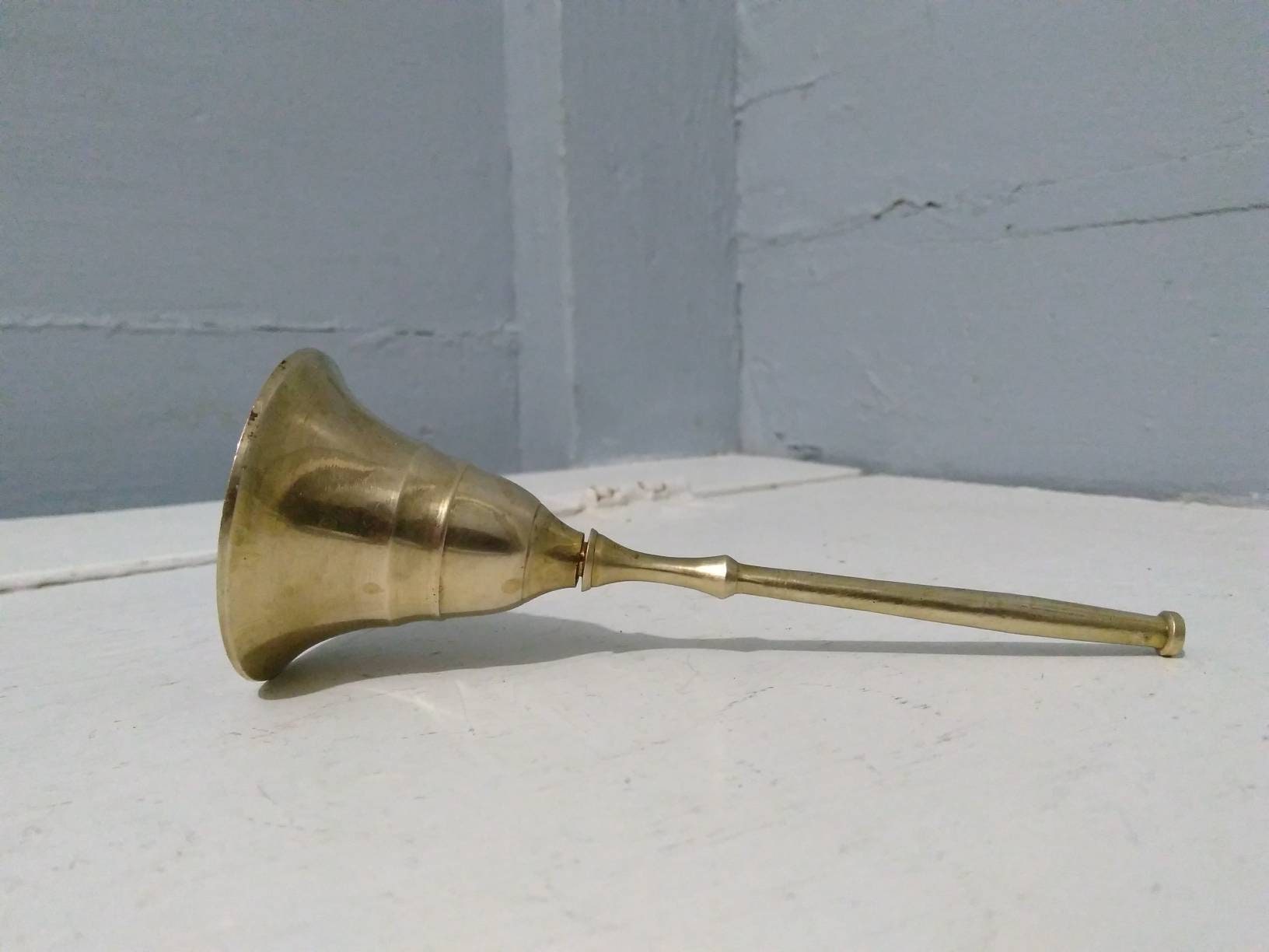 Vintage Hand Bell Brass Long Handle Dinner Bell Toasting Bell Home ...