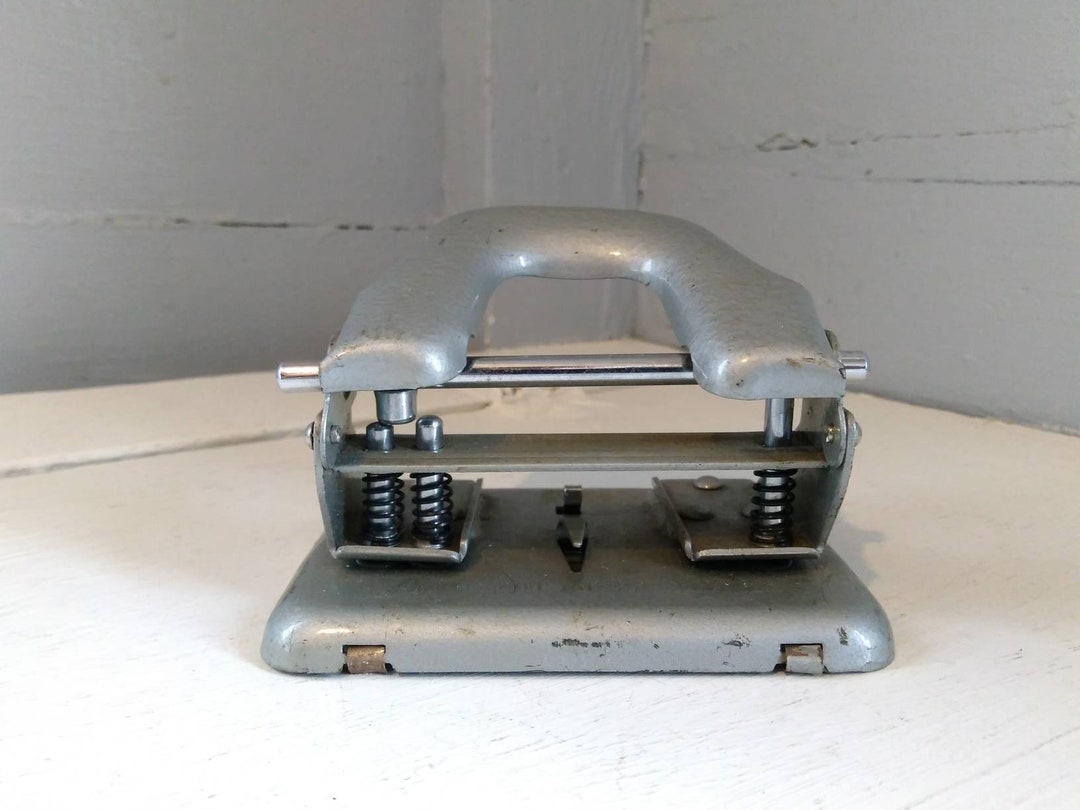 Vintage Mid Century 2 Hole Paper Punch Metal Gray General MOD NO 330 ...
