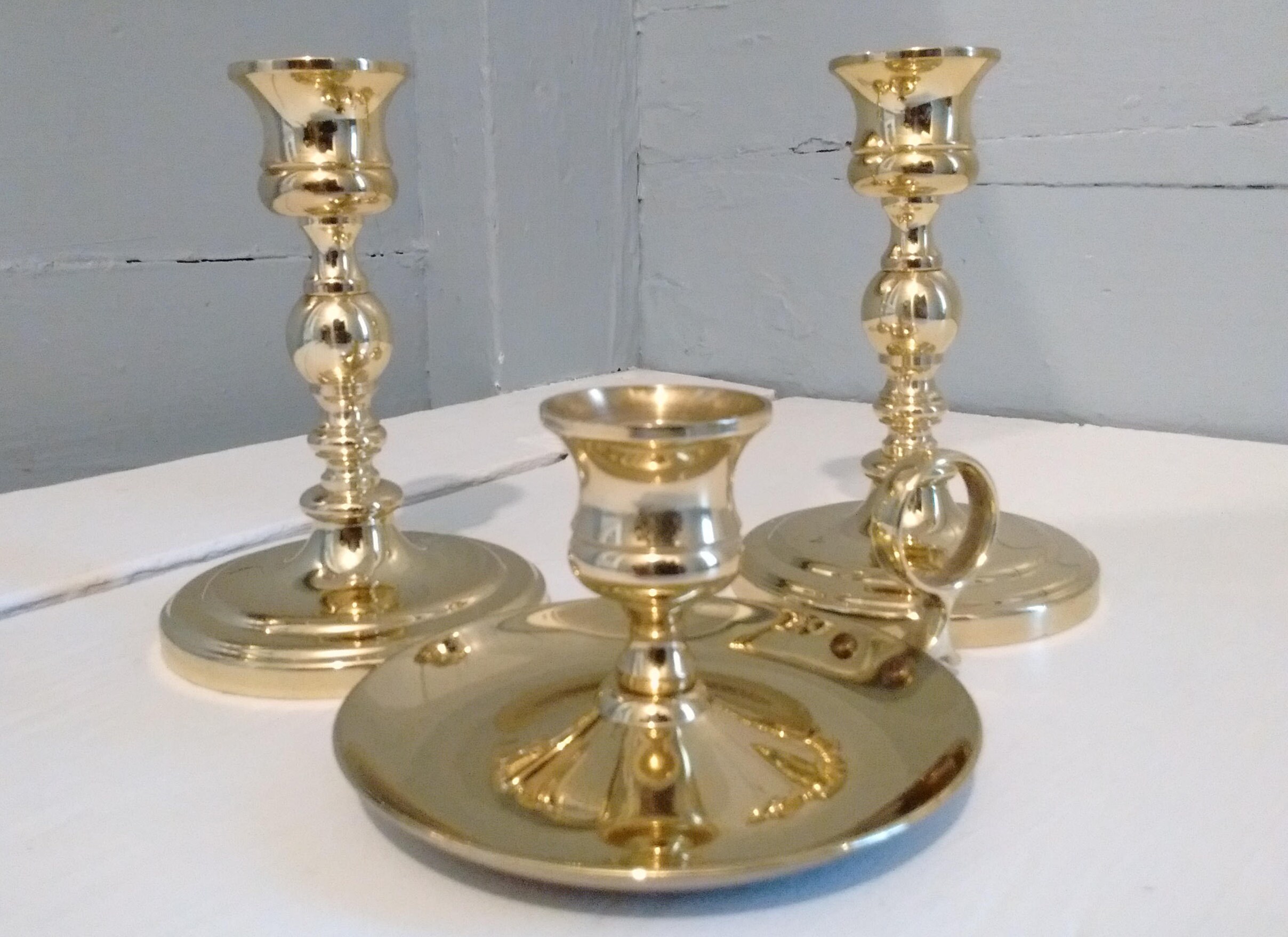 Vintage, Lot of 3, Brass, Candle Stick Holders, Candle Holder, Set ...