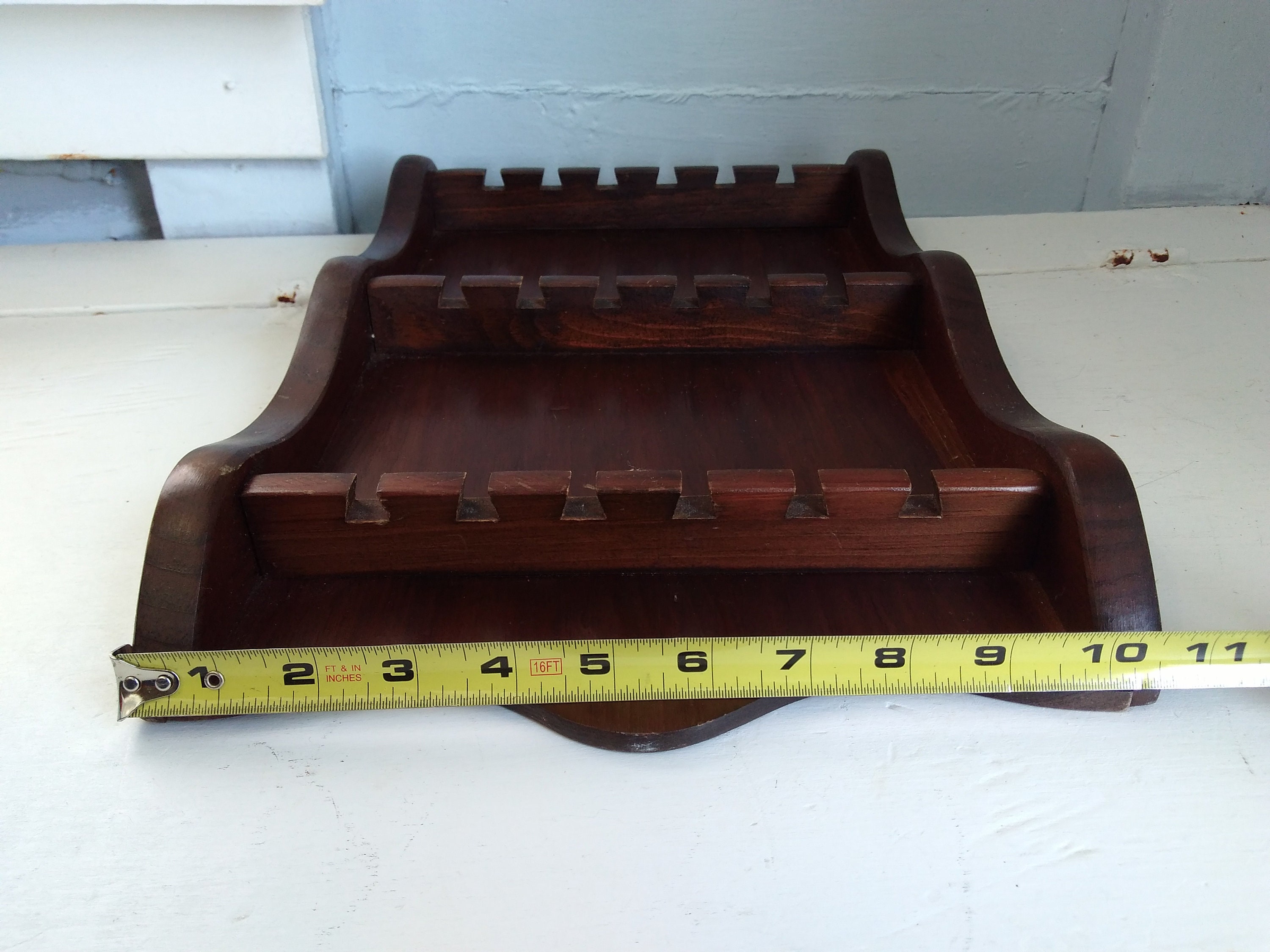 Wood Souvenir Spoon Collection Display Rack 18 Spoon Capacity Vintage ...