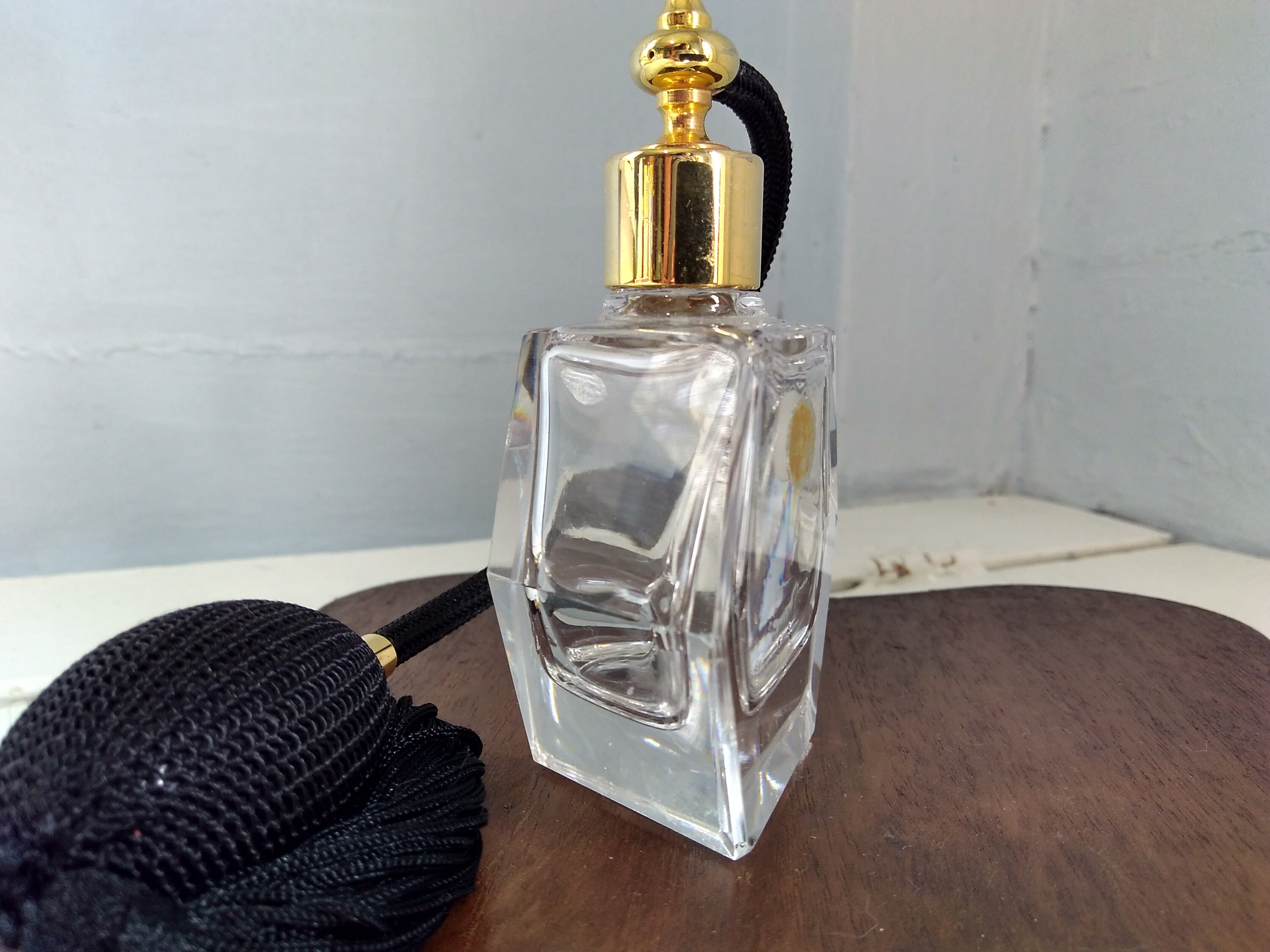 Gorgeous Vintage Perfume Bottle Crystal Braided Fabric Wand Pump and ...