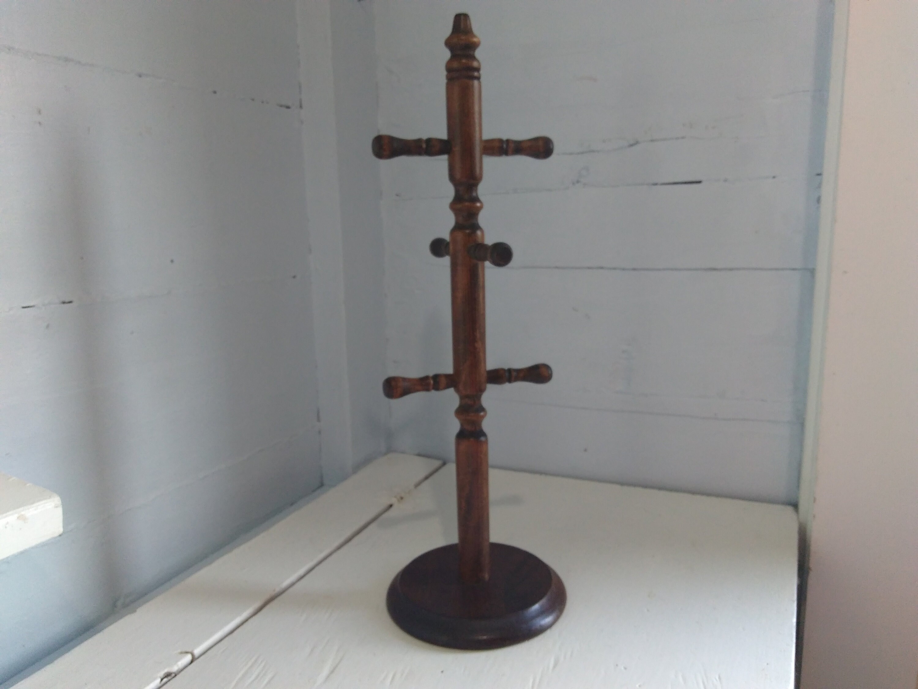 Vintage Mug Tree Cup Holder Stand Wood Kitchen Decor Photo Prop ...