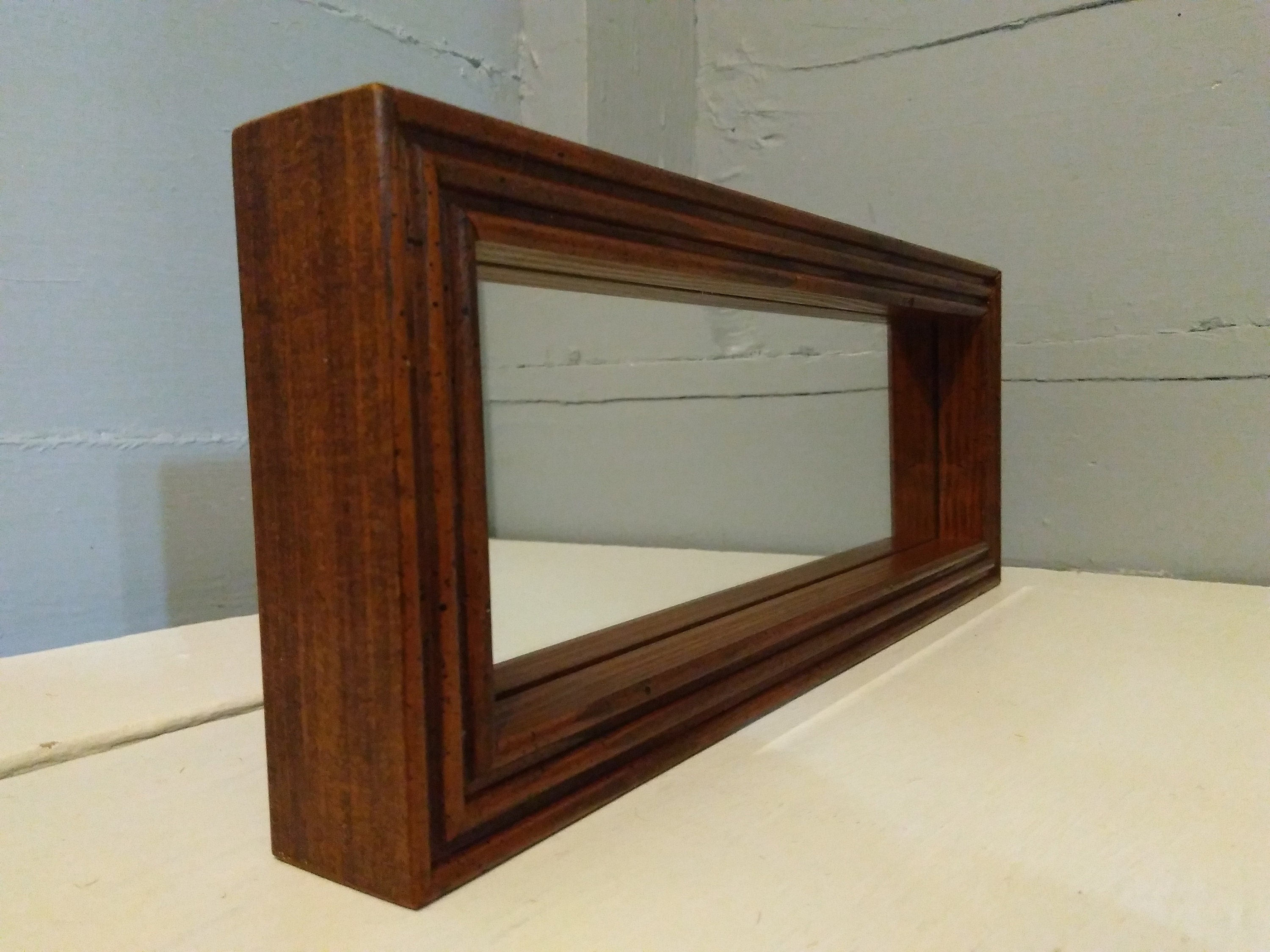 Retro 80s Mirror Wall Mirror Accent Mirror Small Rectangle Wood Framed ...