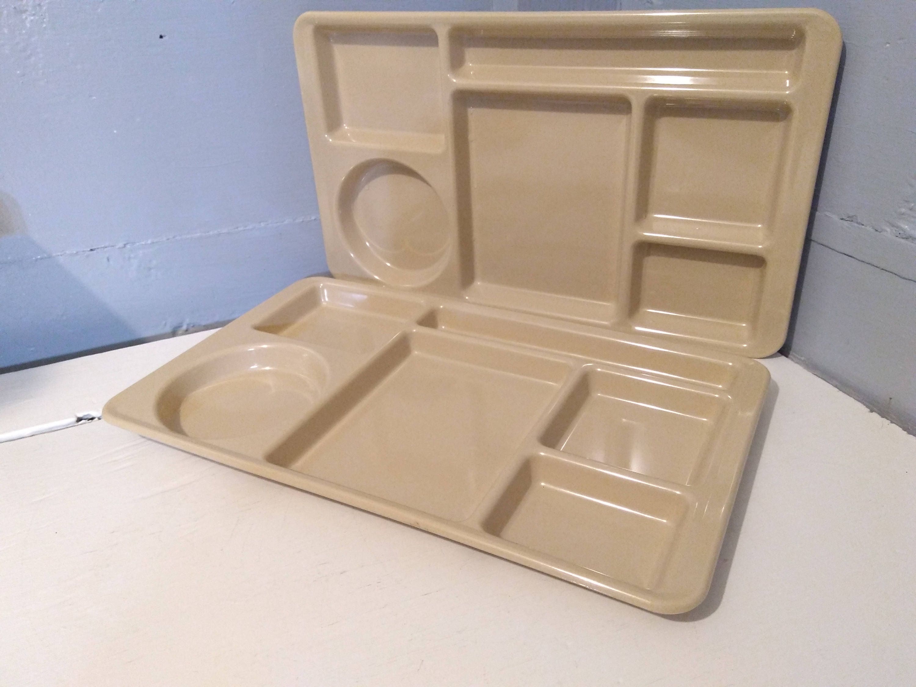 Lot of 2, Vintage, 80s, Long Serving Tray, Divided Food Tray, TV Tray ...
