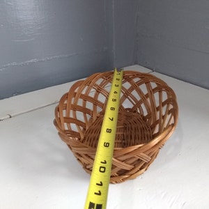 Vintage Small Oval Basket Made of Round Reed Wicker Material ...