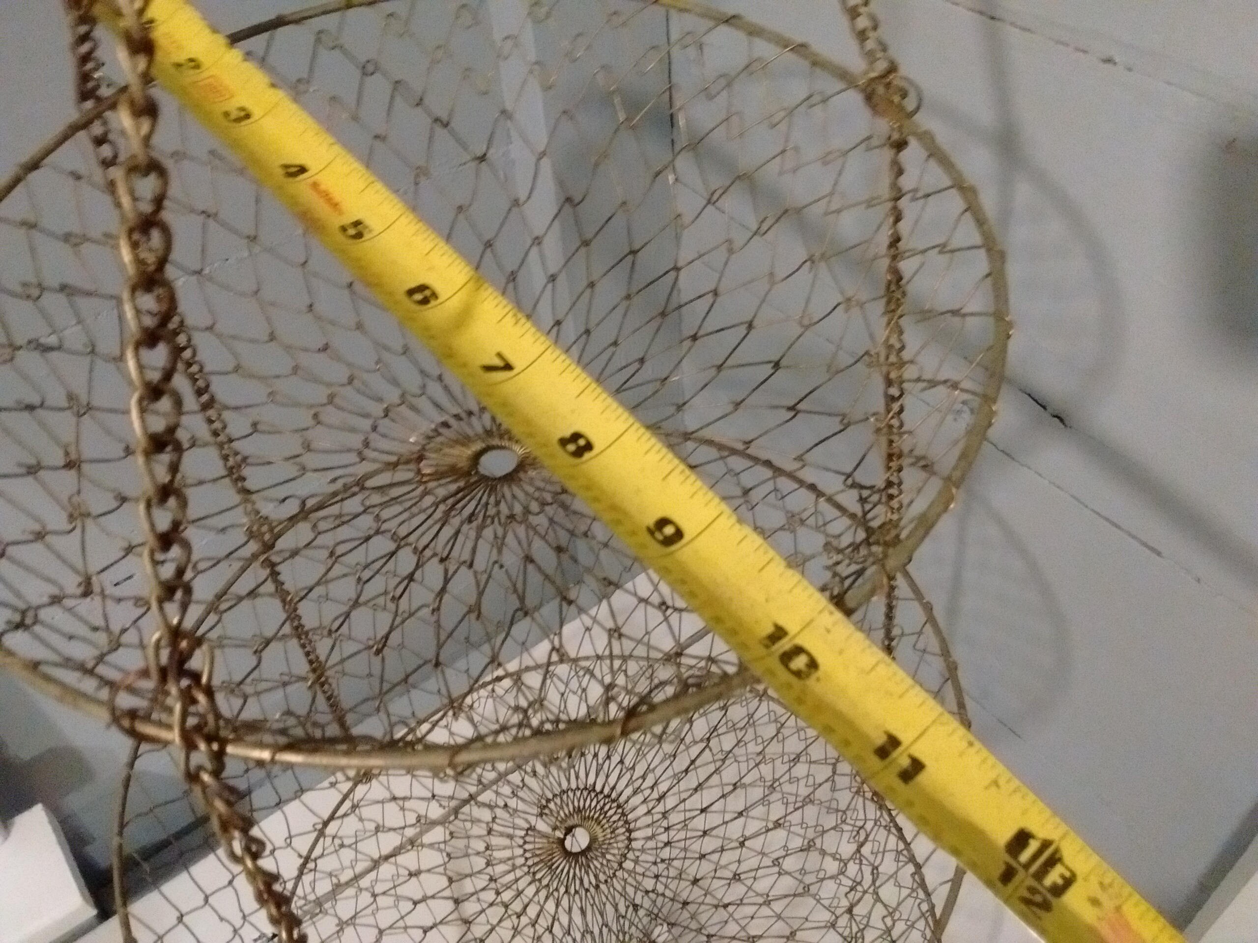 Vintage, Large, Wire Mesh Baskets, Hanging Baskets, Collapsible Baskets ...