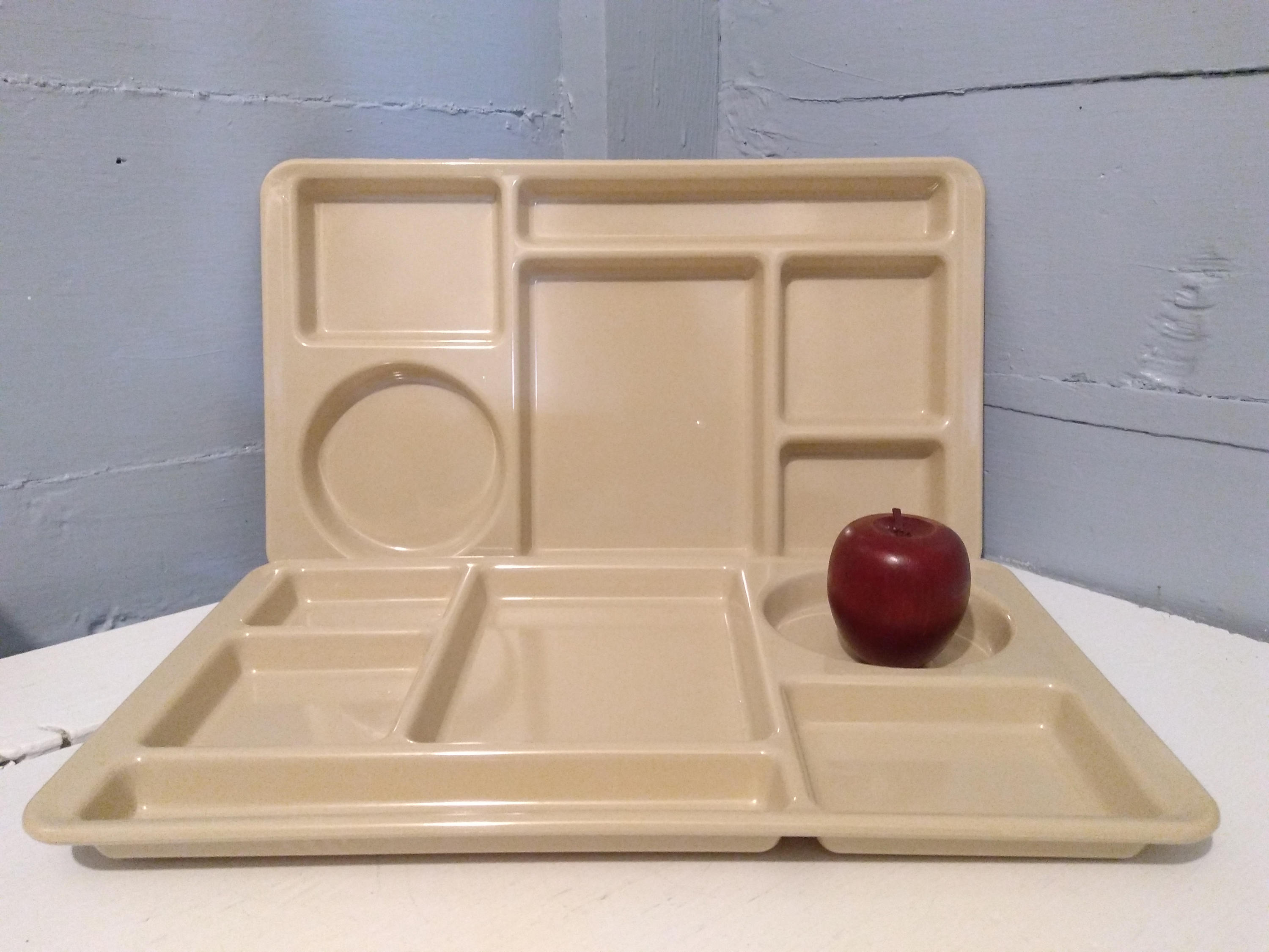 Lot of 2, Vintage, 80s, Long Serving Tray, Divided Food Tray, TV Tray ...