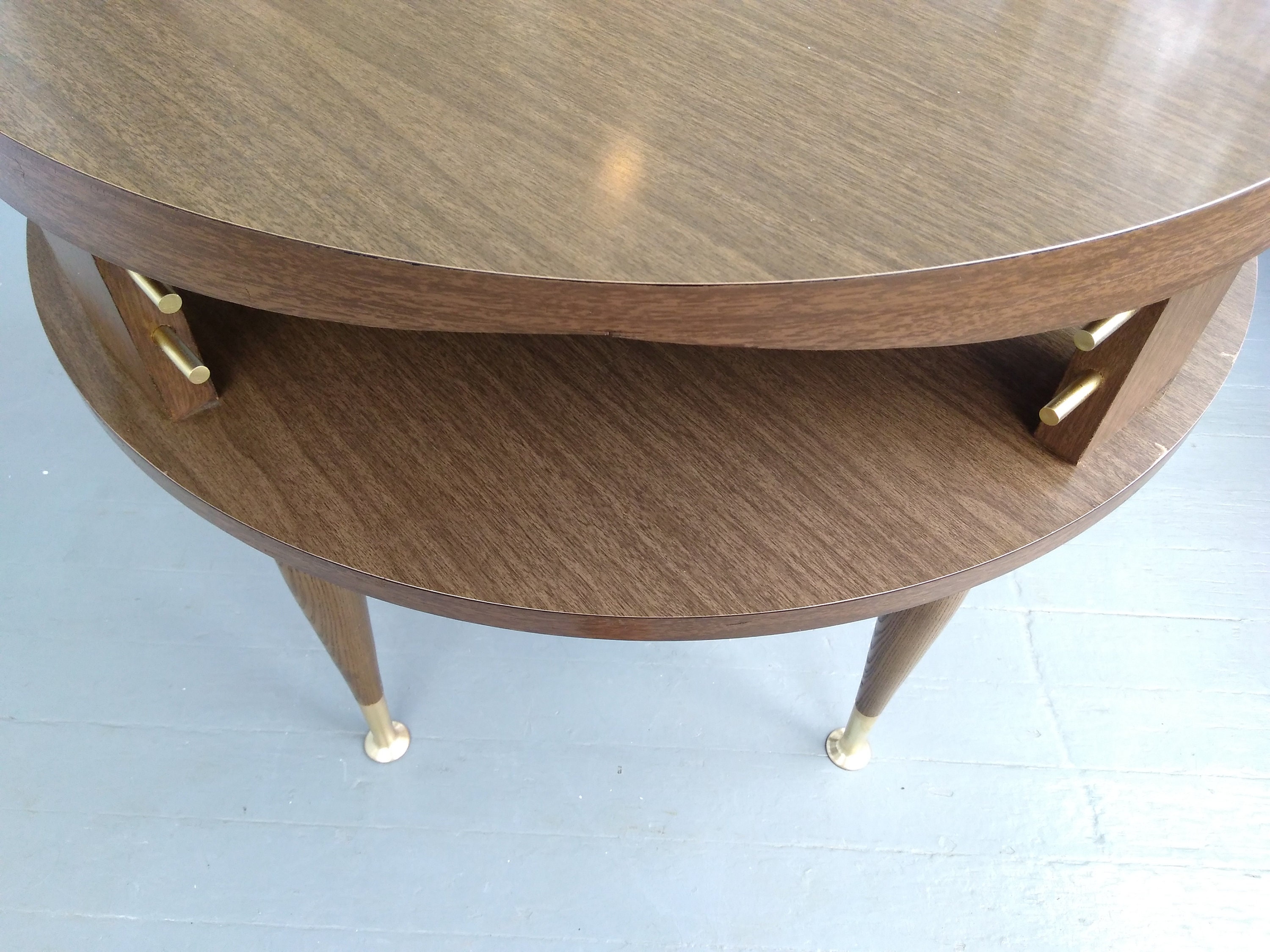 End Table Round Vintage Side Table Accent Table Mid Century Modern ...