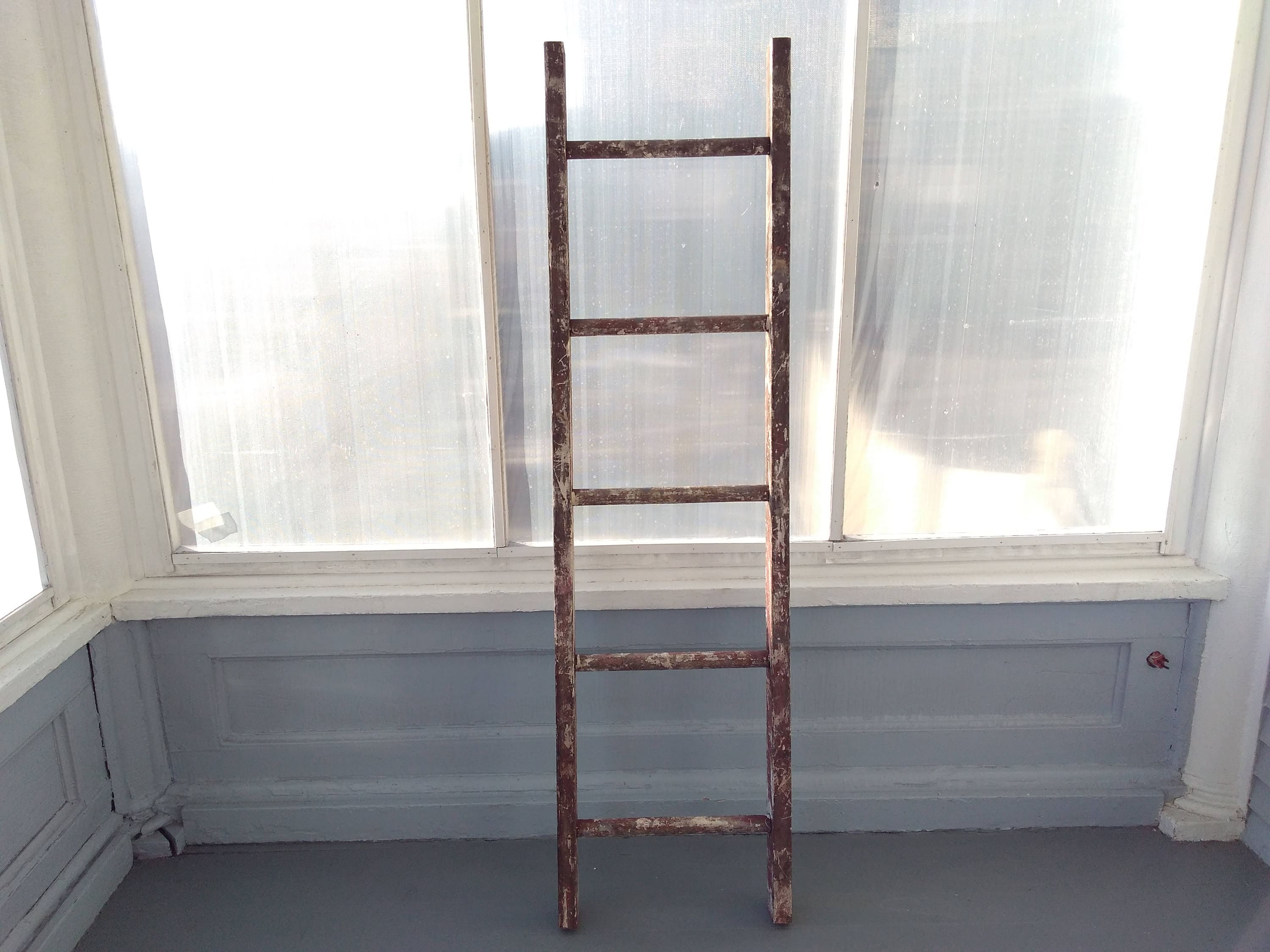Antique, Ladder, Orchard Ladder, Narrow, Rustic, Wood, Blanket Display ...