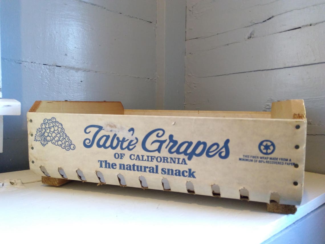 Old Wood Crate Produce Crate Samsons Grape Storage Box - Etsy