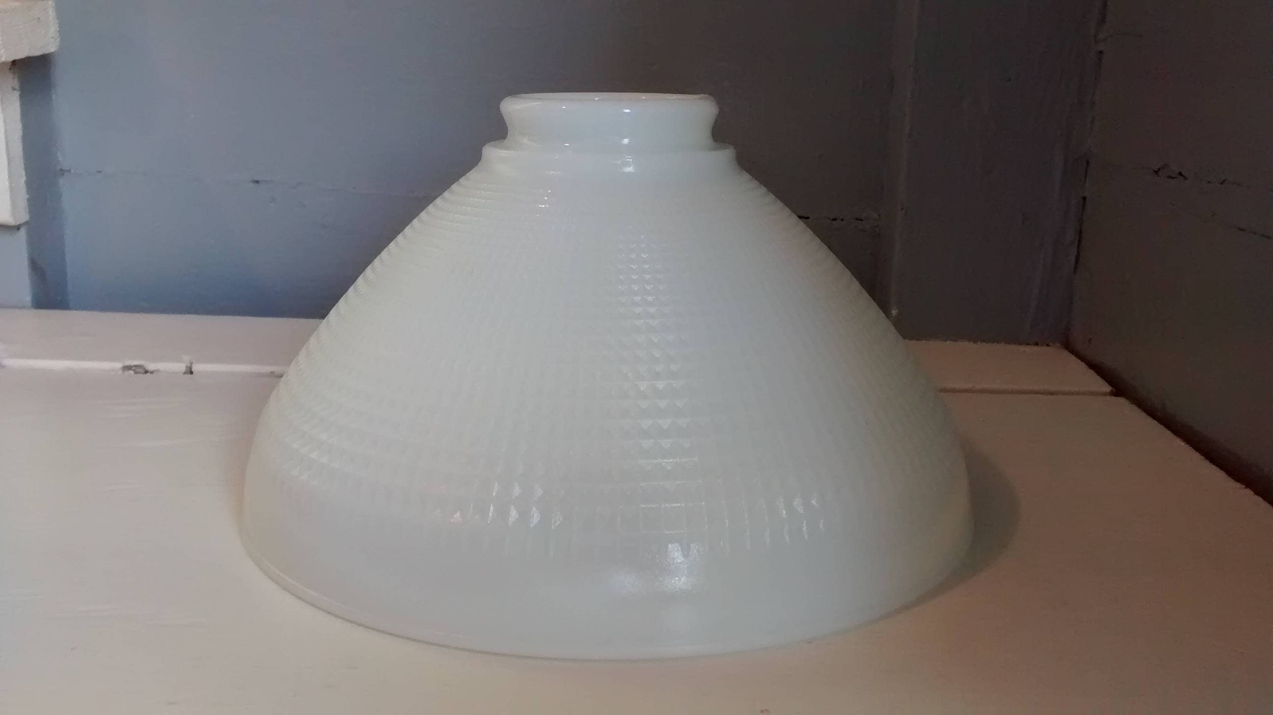 Vintage, Large, White, Glass, Lamp Shade, Globe, Torchier Diffuser ...