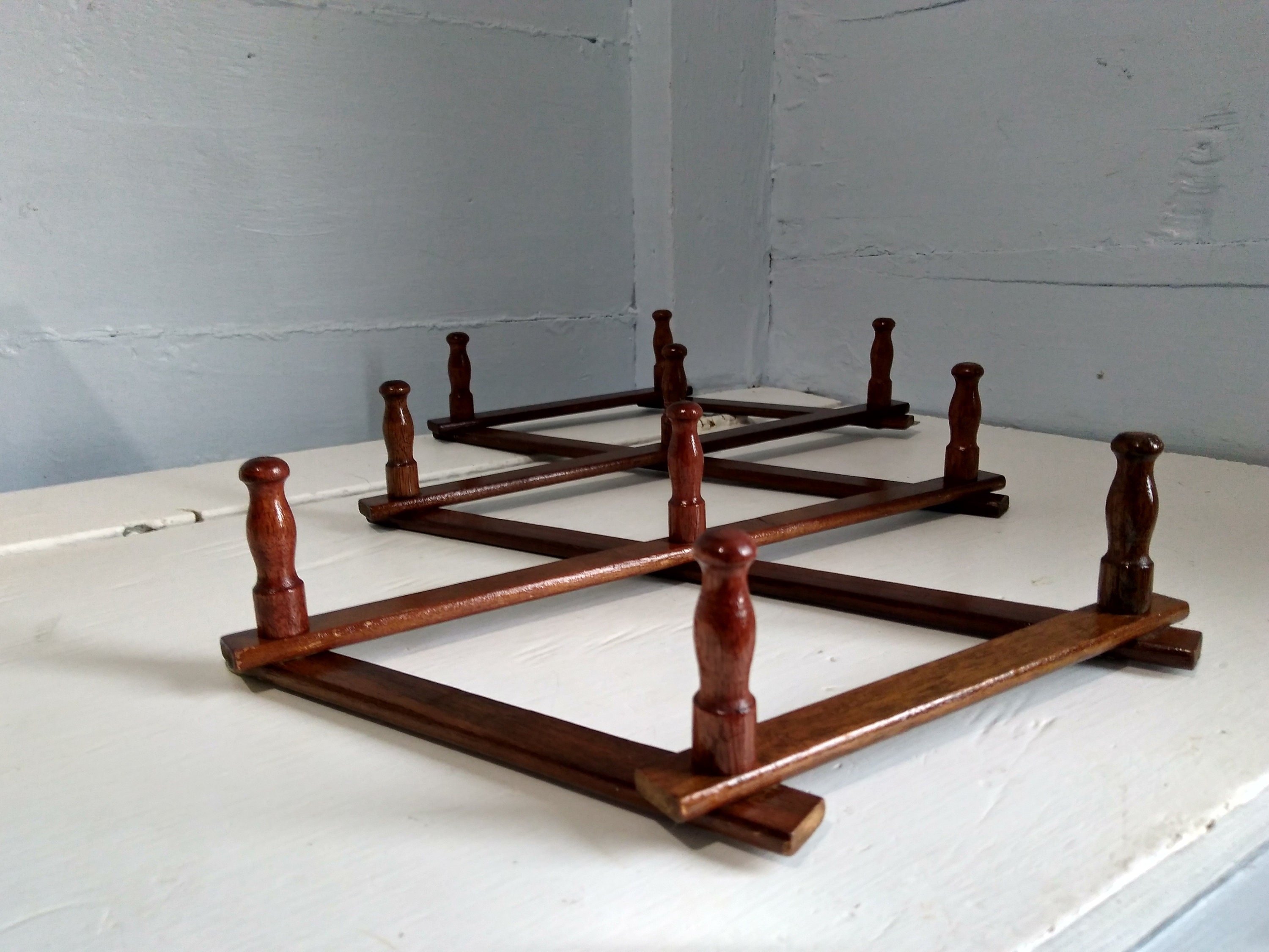 Hanging Accordion Style Expandable Rack Vintage Peg Rack Mug Rack Hat ...