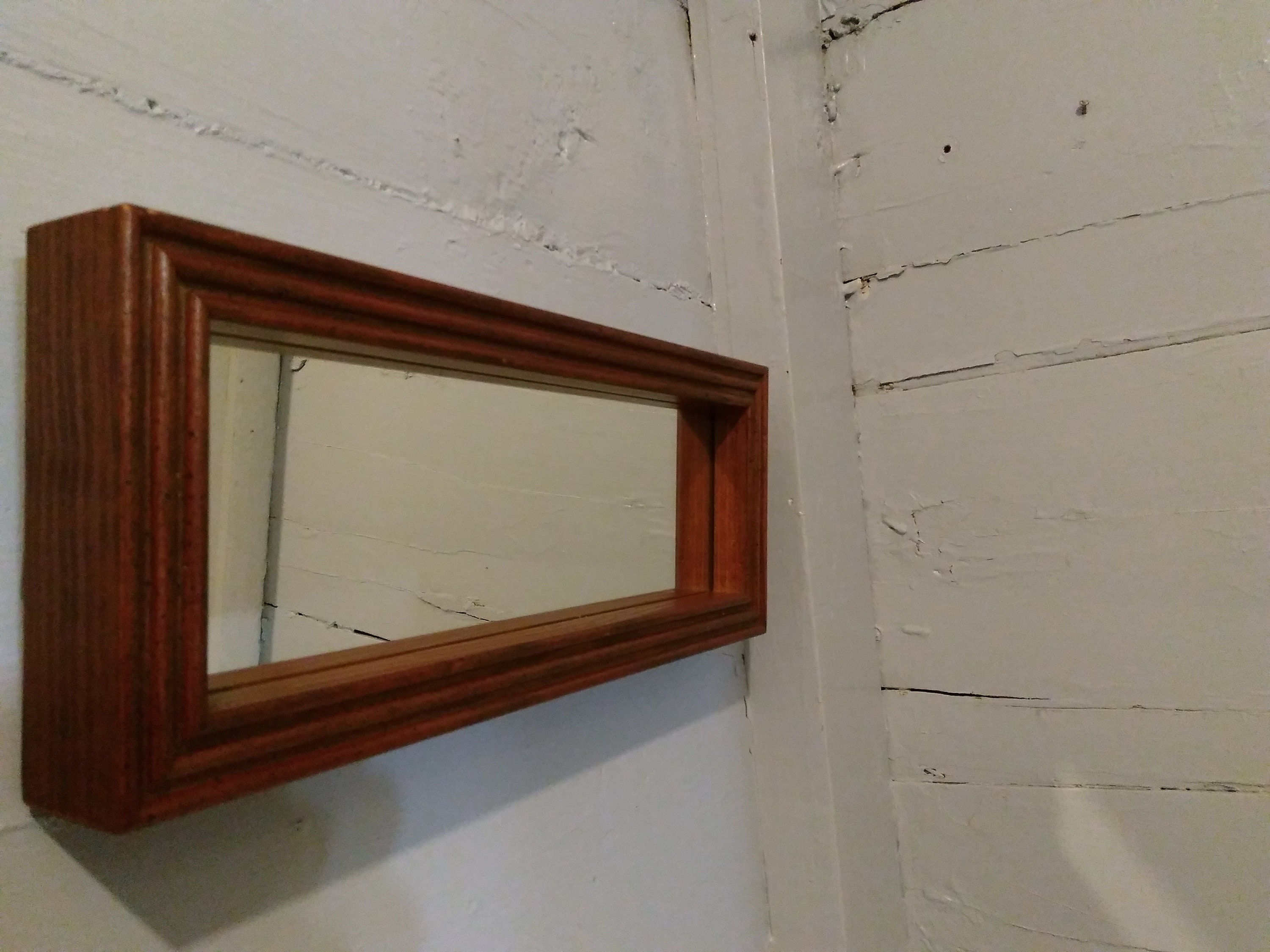 Retro 80s Mirror Wall Mirror Accent Mirror Small Rectangle Wood Framed ...