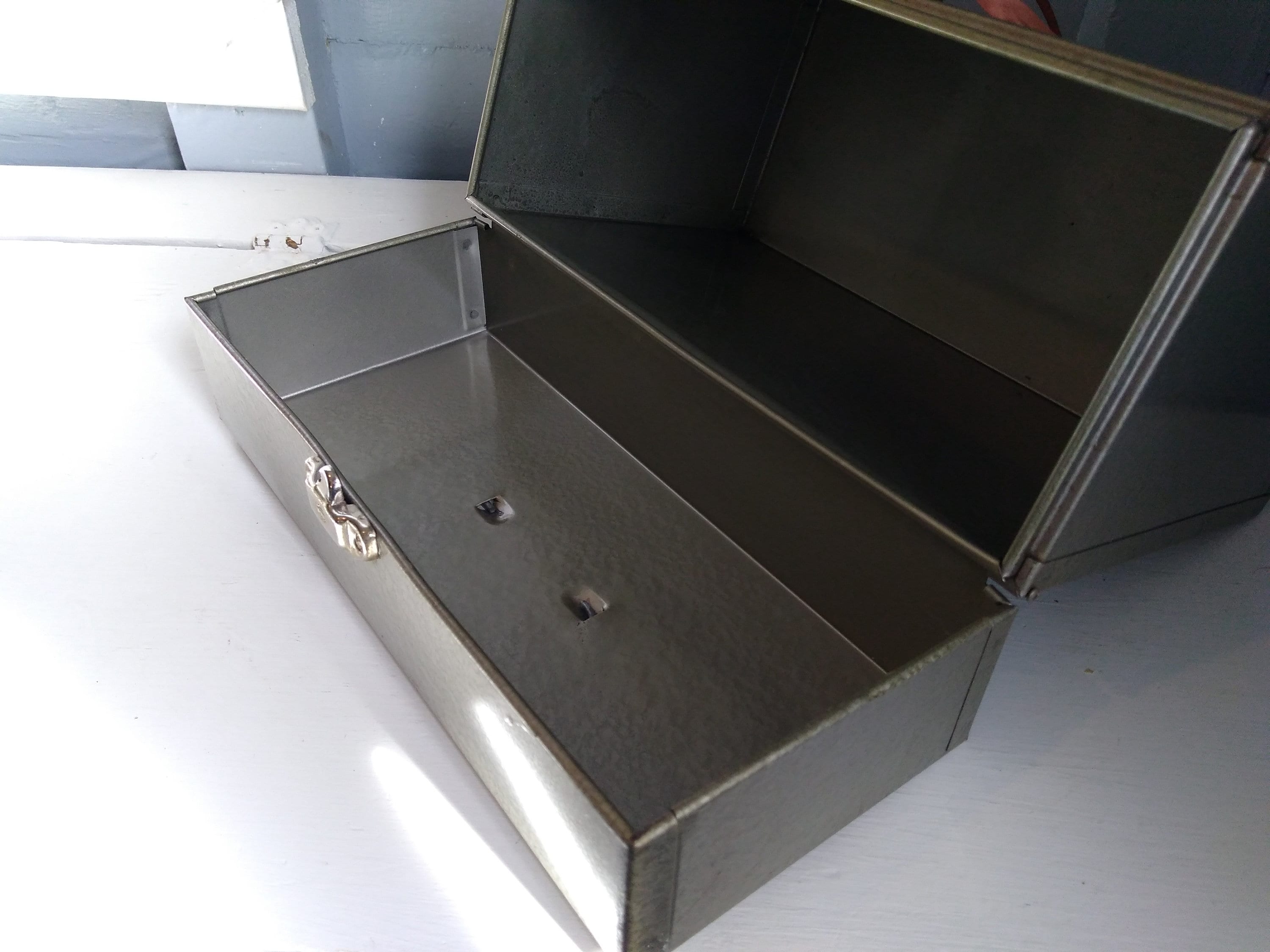 Office & Desk Storage Vintage Portable Large Metal File Folder Box with ...