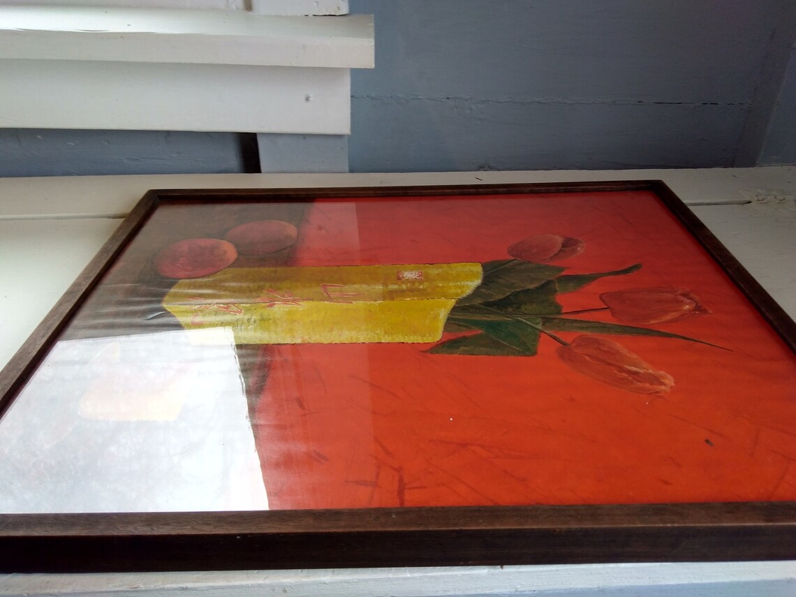 Asian Art Wall Art Large Retro Framed Poster Vintage Wood - Etsy