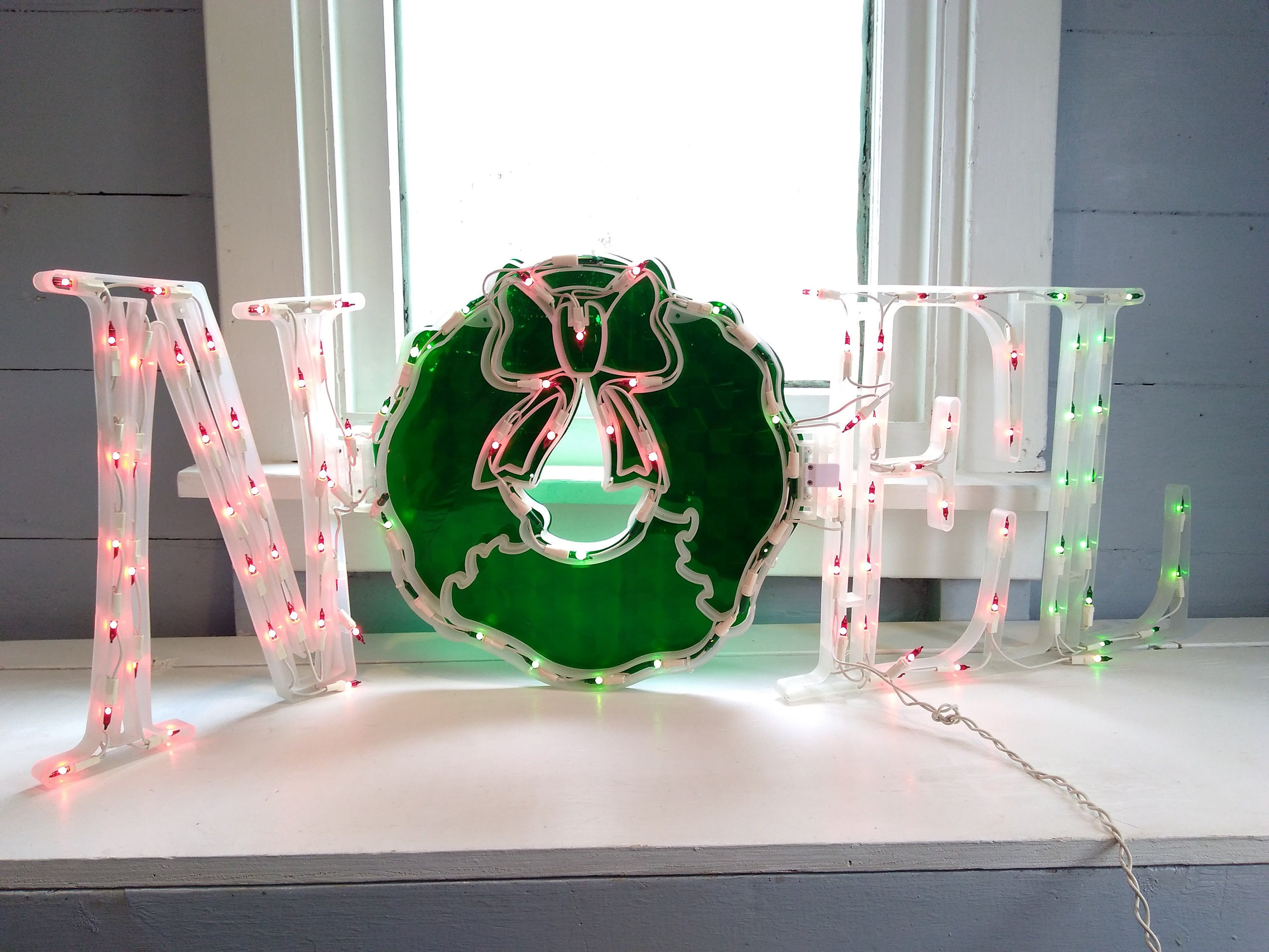 Vintage Standing Noel Sign Lighted Christmas Decor Photo Prop ...
