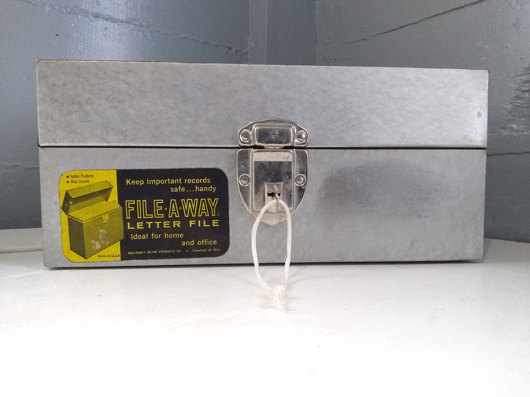 Vintage Portable Metal File Box File A Way Letter File Ballonoff Home ...