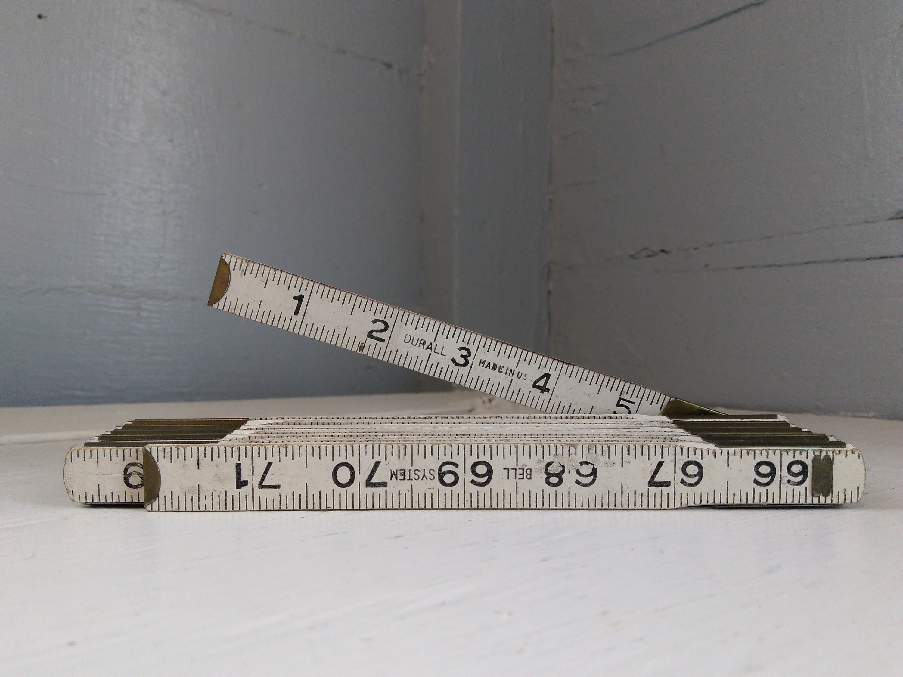 Vintage, Durall, Folding, Wood, Ruler, Yard, Stick, White, Tool ...