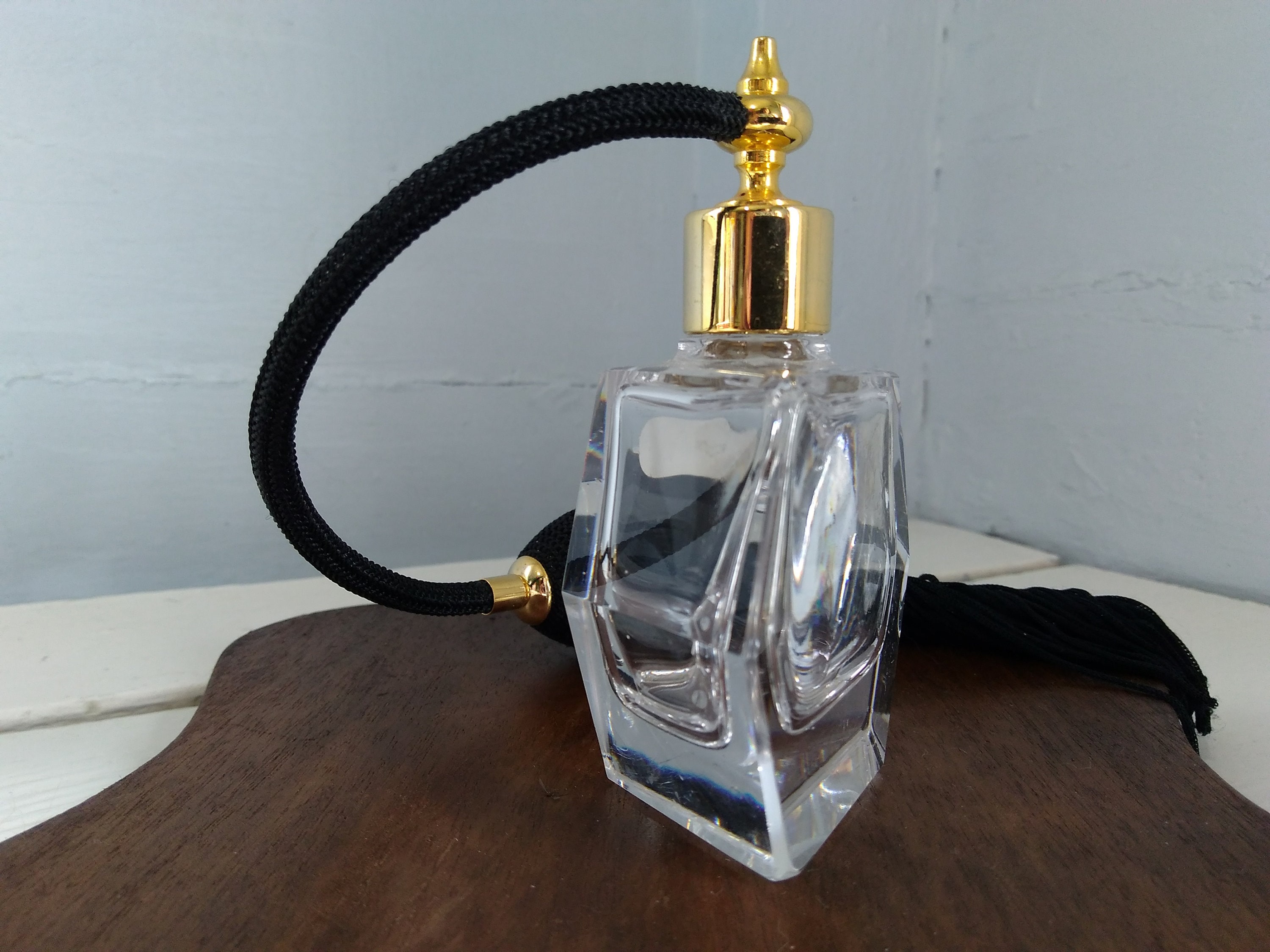 Gorgeous Vintage Perfume Bottle Crystal Braided Fabric Wand Pump and ...