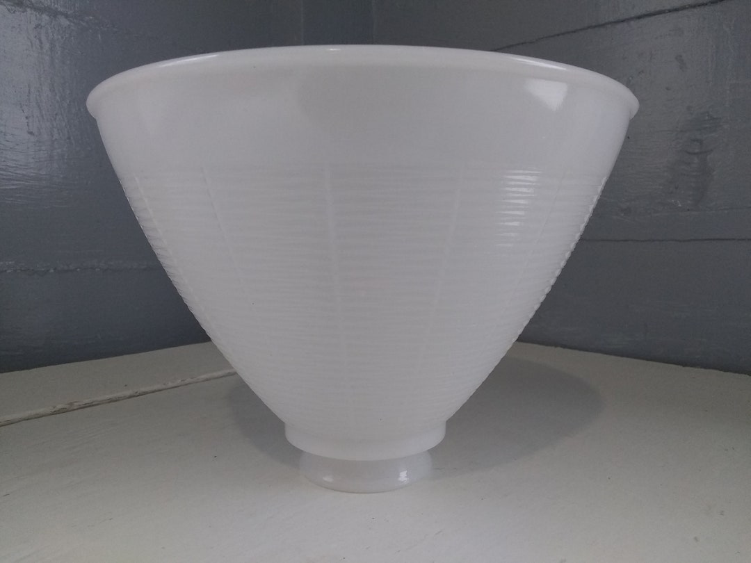Vintage White Glass Floor Lamp Shade Globe Torchiere Diffuser ...