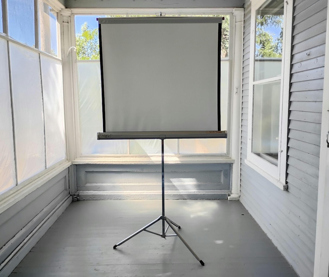 Vintage Standing Da-lite Projection Screen Wonder-lite Portable Reel to ...