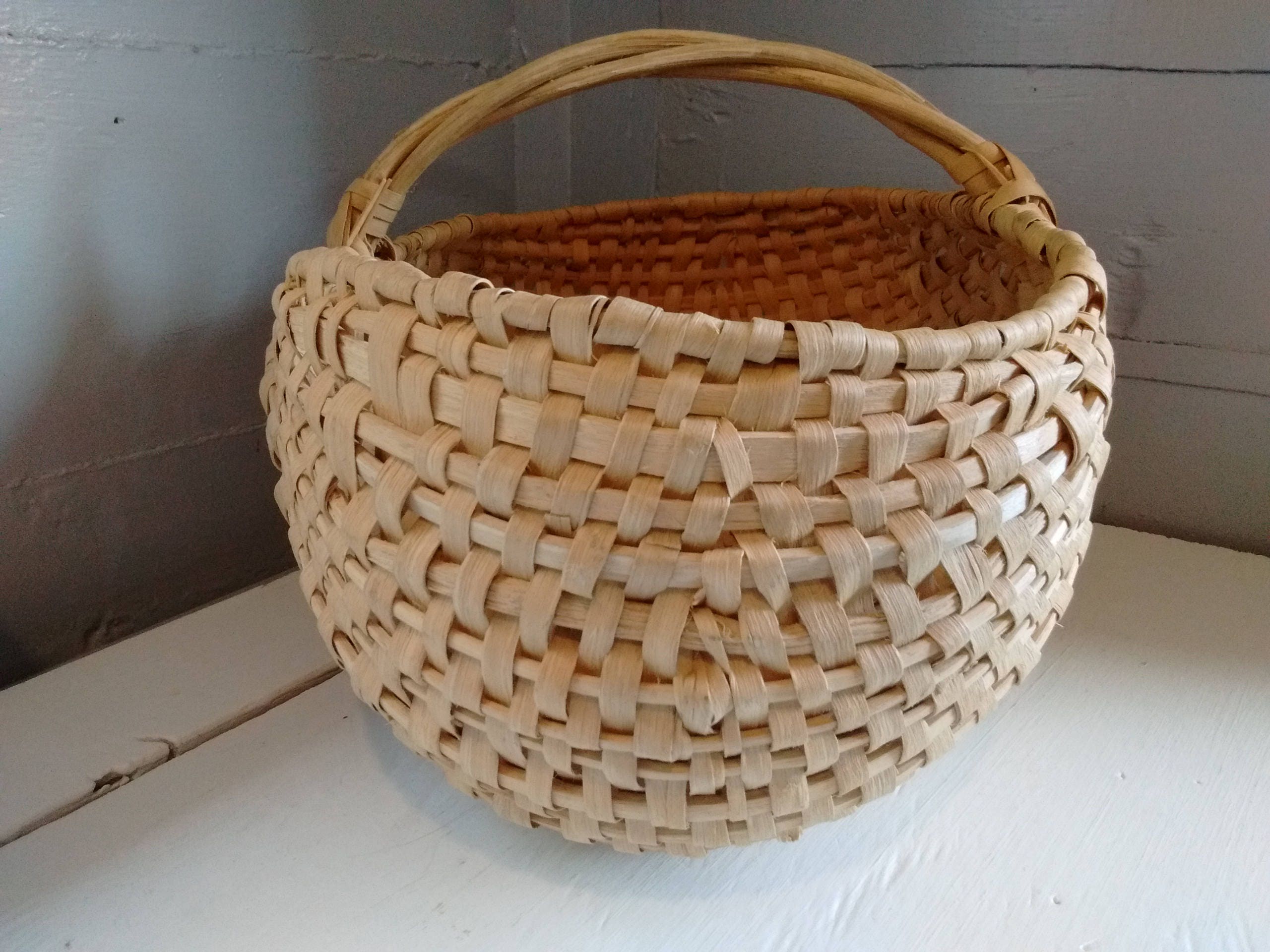Large Basket, Gathering Basket, Decorative Basket, Double Basket, Reed ...