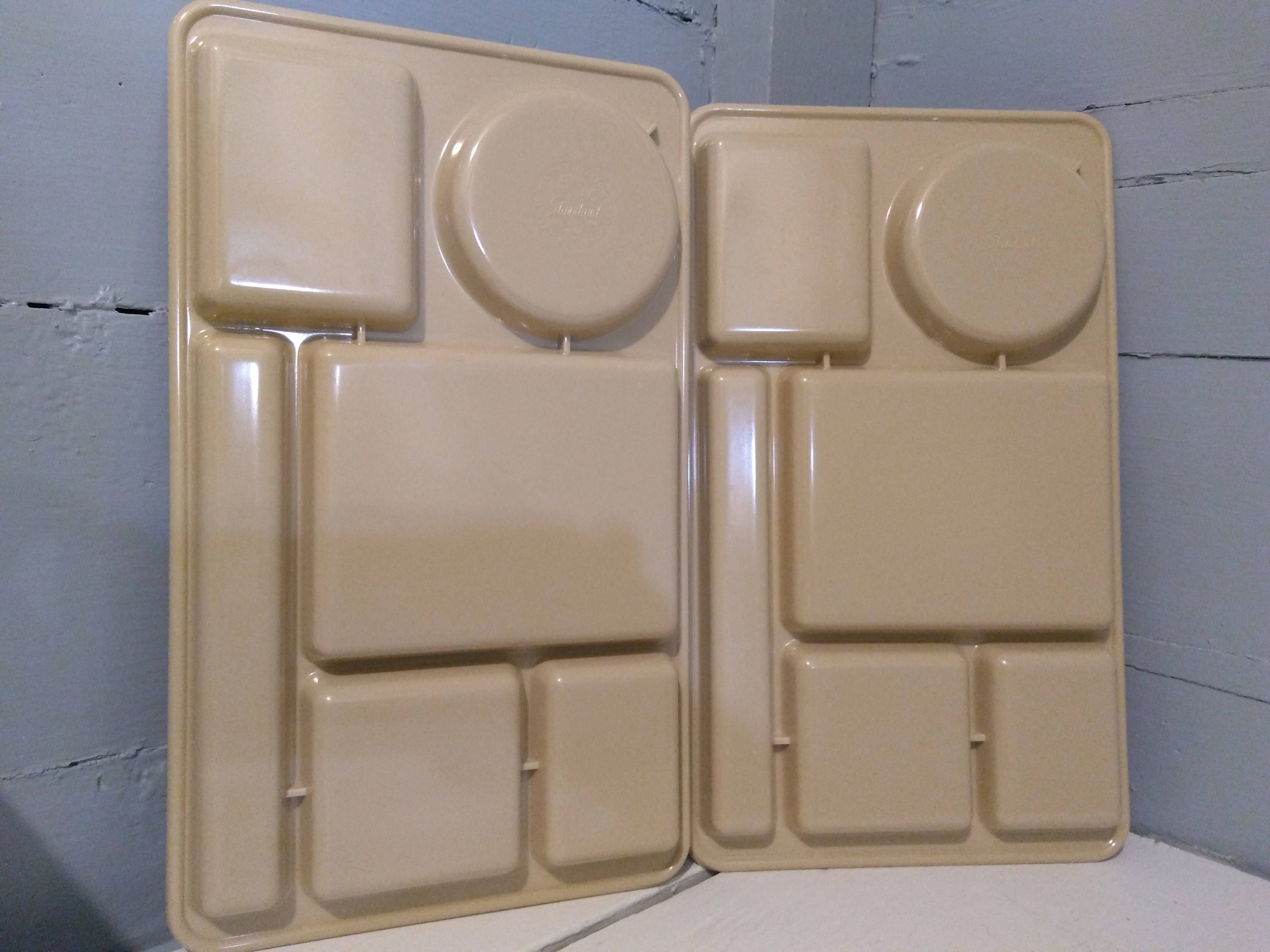 Lot of 2, Vintage, 80s, Long Serving Tray, Divided Food Tray, TV Tray ...