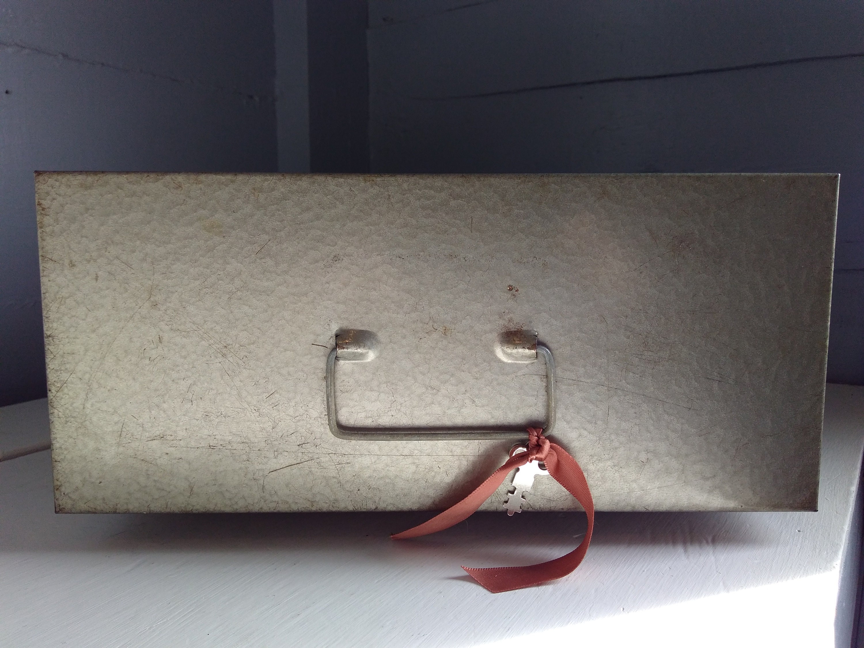 Office & Desk Storage Vintage Portable Large Metal File Folder Box with ...